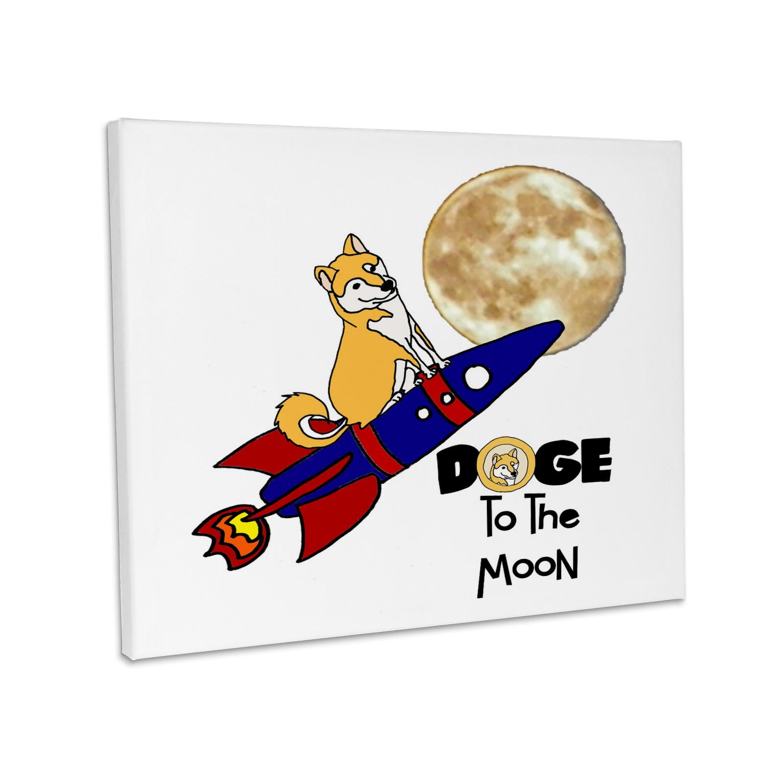 3dRose, Fun Doge coin Shiba Inu Dog on Rocket ship to the Moon ...