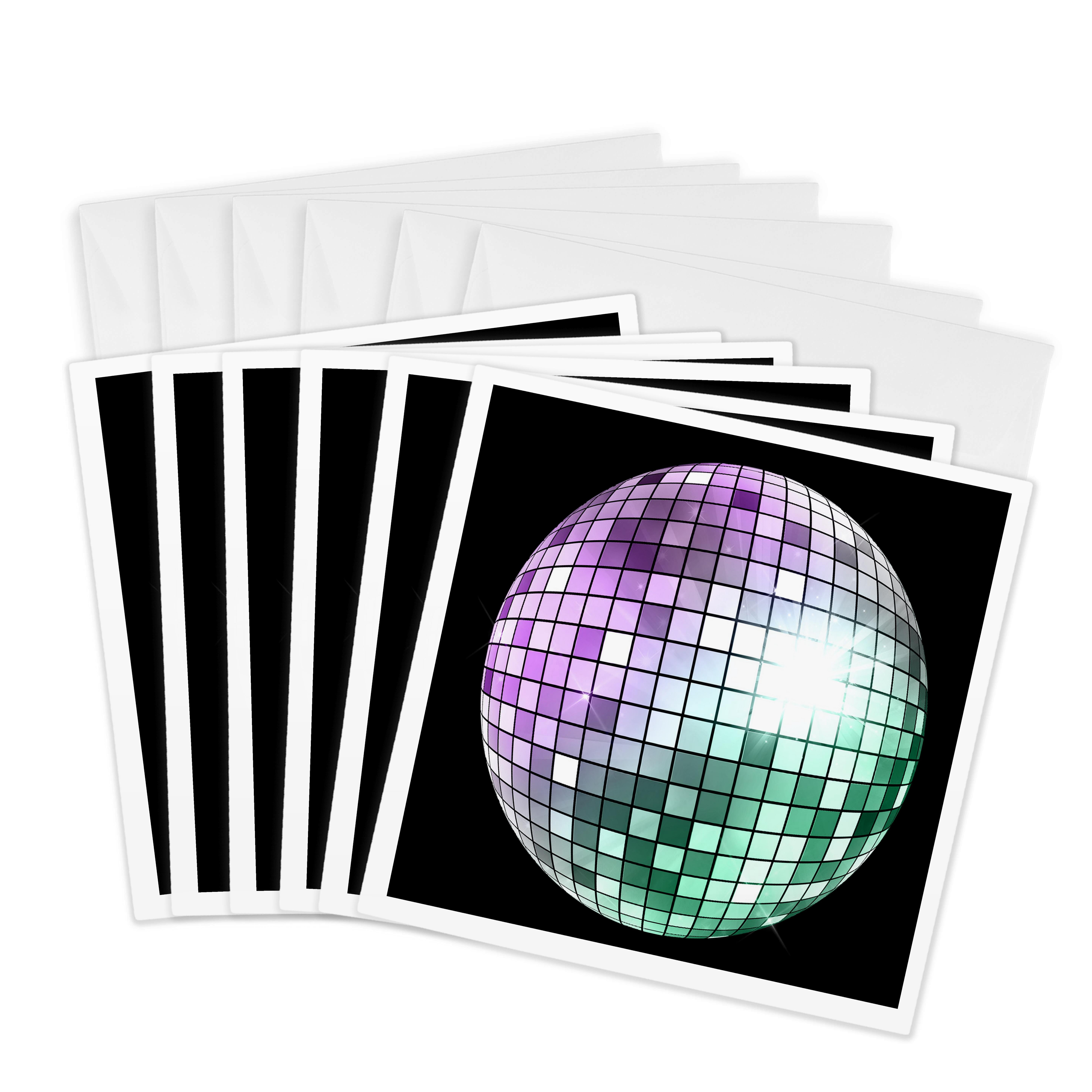 3drose, Fun Purple and Green Image of Sparkle Disco Ball Illustration ...