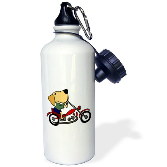 3dRose, Fun Yellow Labrador Retriever Dog Riding Red Motorcycle, 21 oz ...