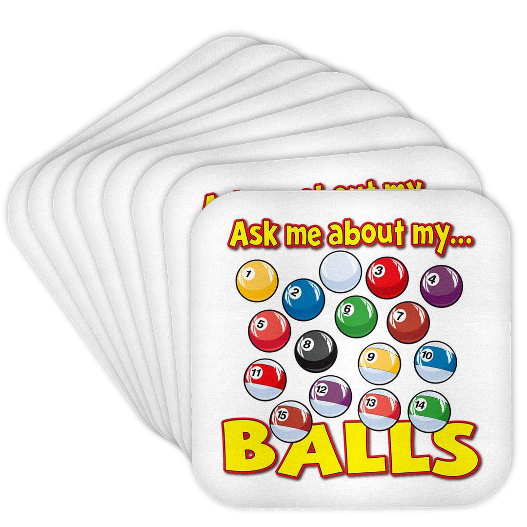 3dRose, Funny Ask Me About My Balls Pool Billiards Humor Design, Set of ...