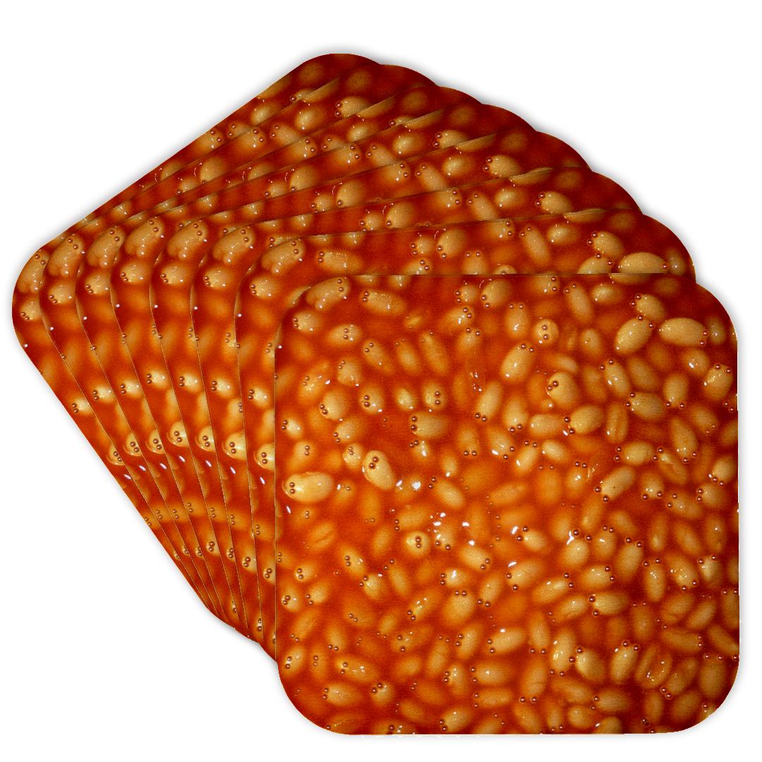 3drose, Funny Baked Beans with Eyes Swimming, Set of 8 Coasters - Soft ...