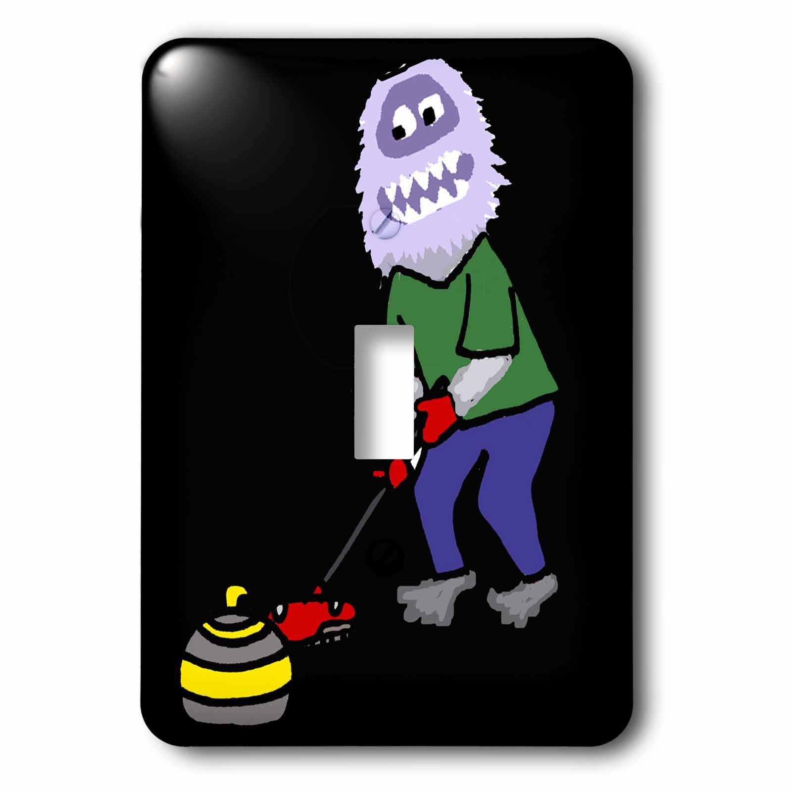 3dRose, Funny Cool Abominable Snowman Curling Sports Cartoon, single ...