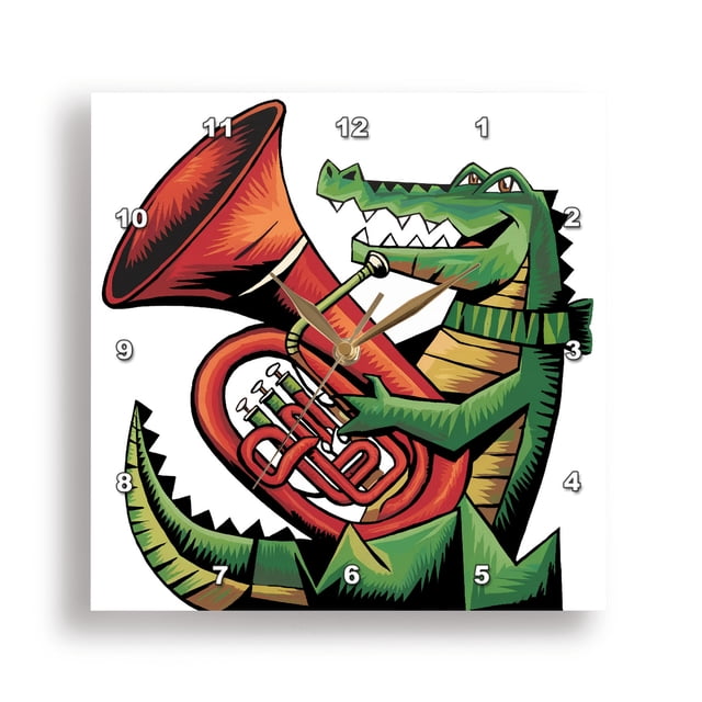 3dRose, Funny Cool Alligator Playing Tuba Music Abstract Cubism Satire ...