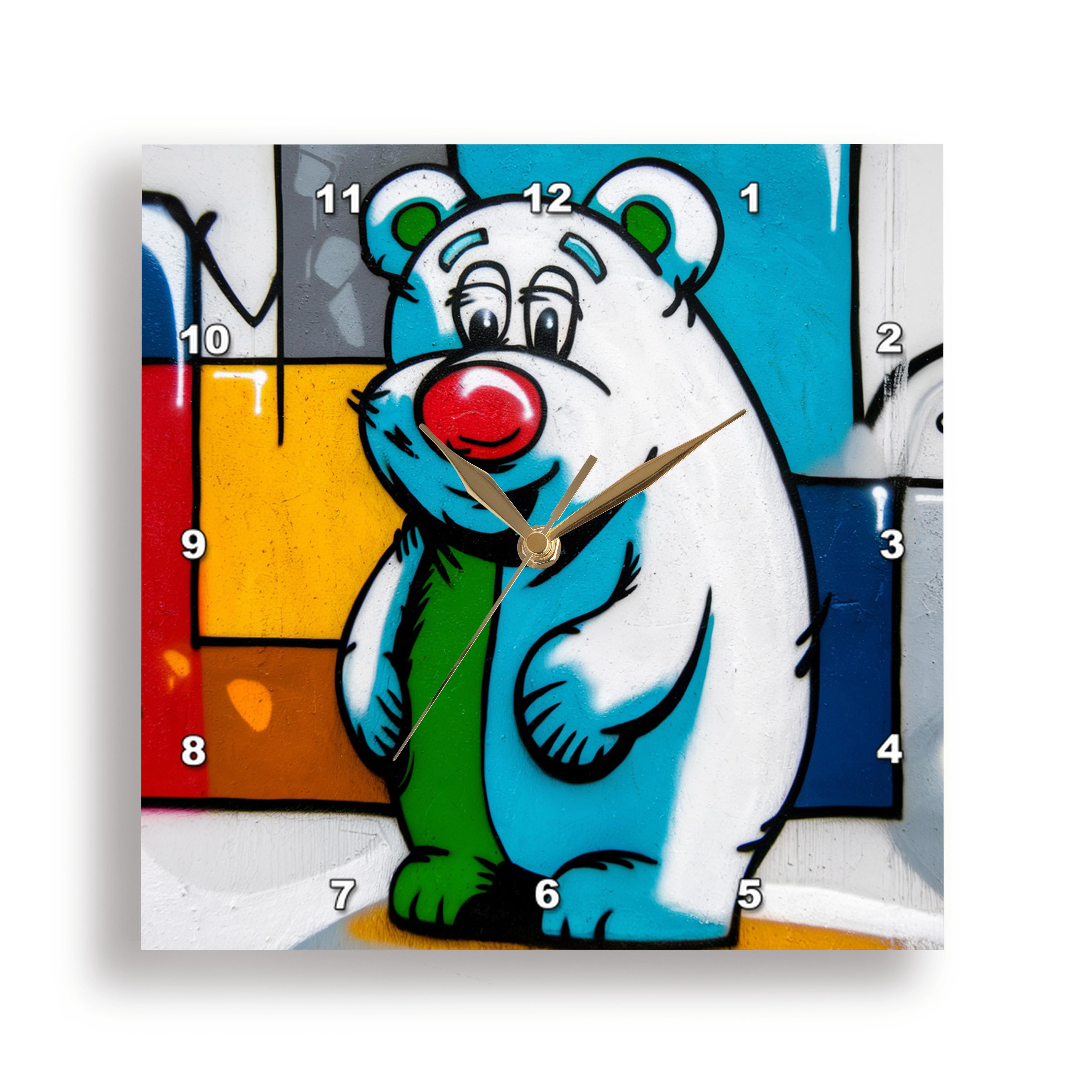 3dRose, Funny Cool Colorful Baby Polar Bear with Big Red Nose Graffiti ...