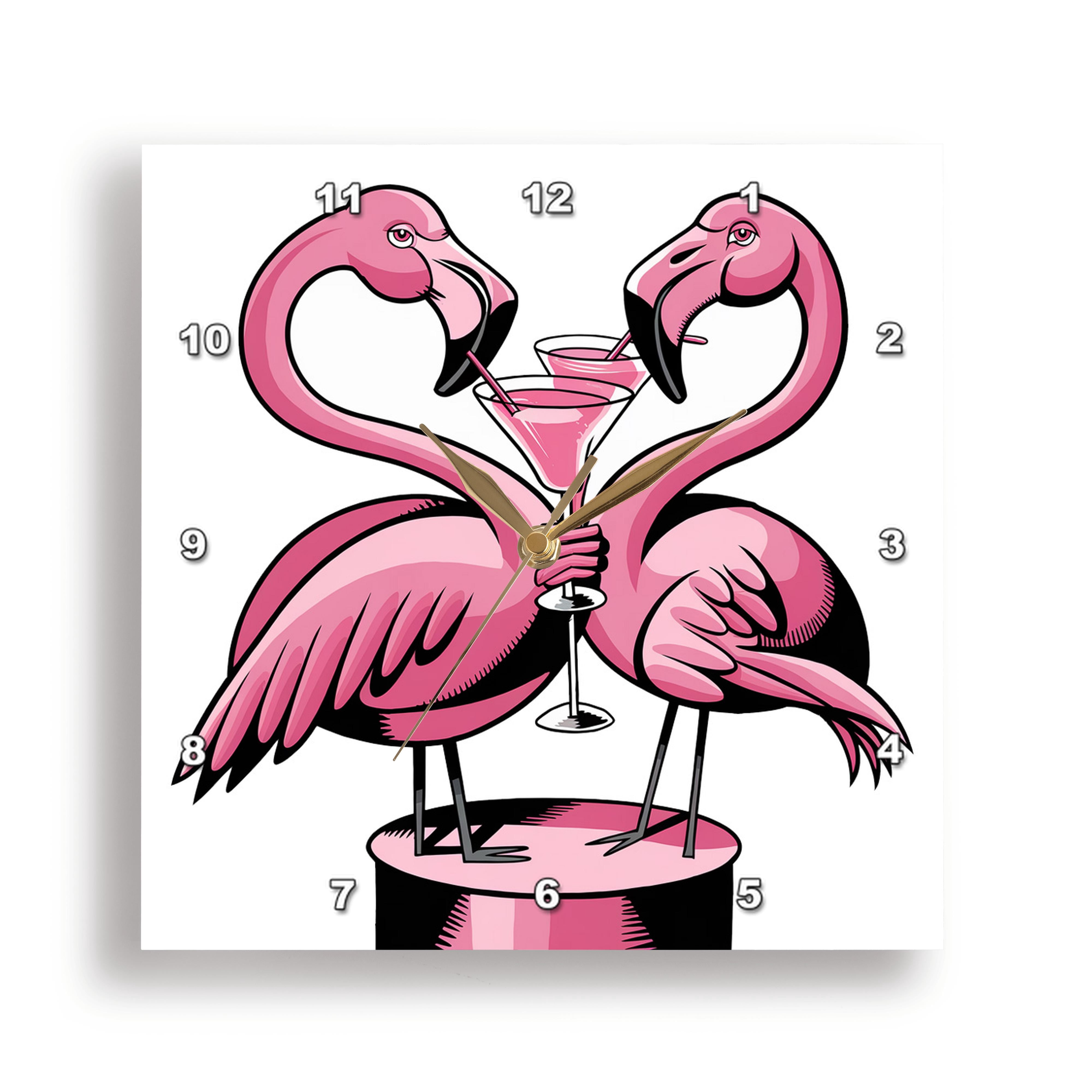 3dRose, Funny Cool Colorful Pink Flamingo Birds Drinking Martinis ...
