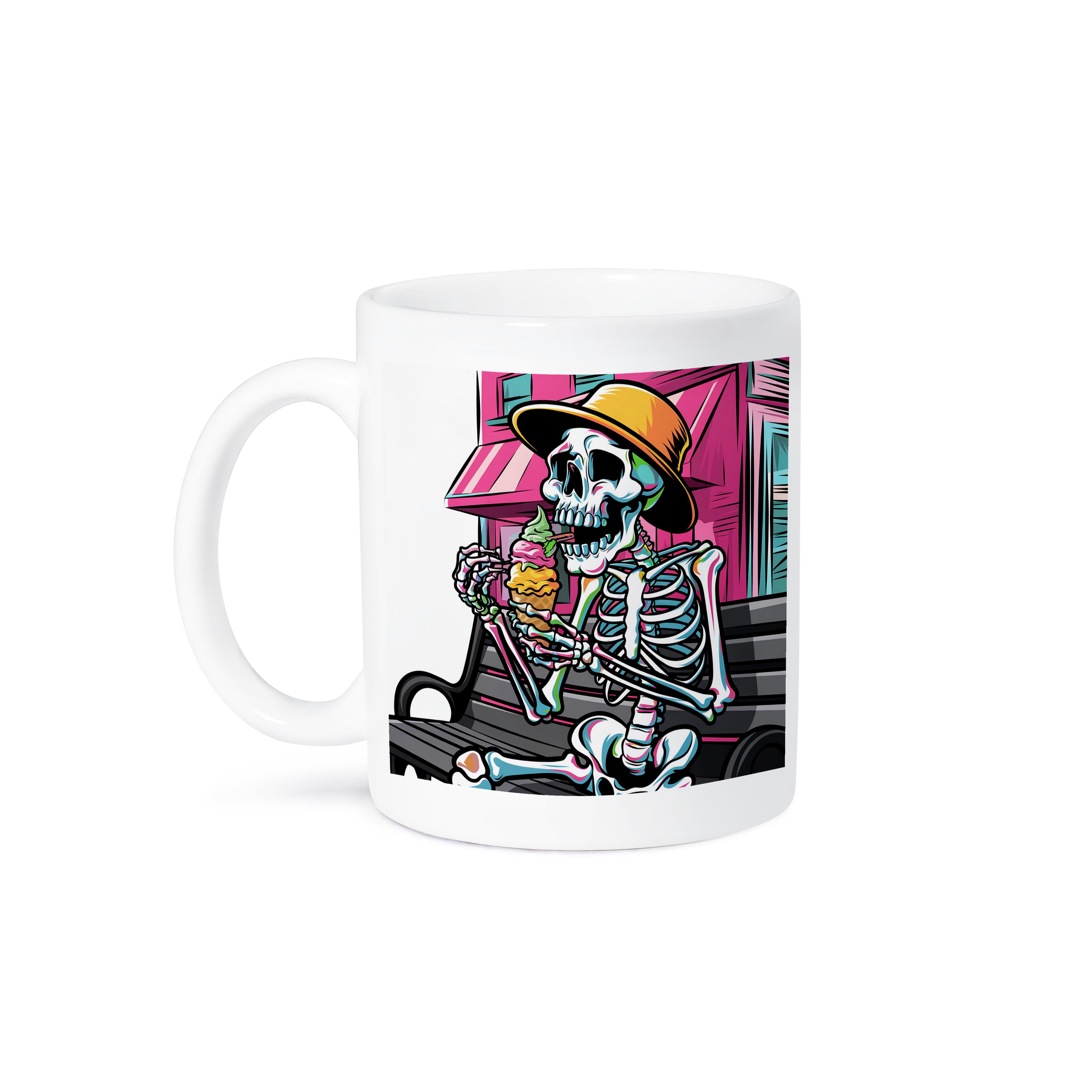3dRose, Funny Cool Colorful Skeleton eating Ice Cream Cone Graffiti ...