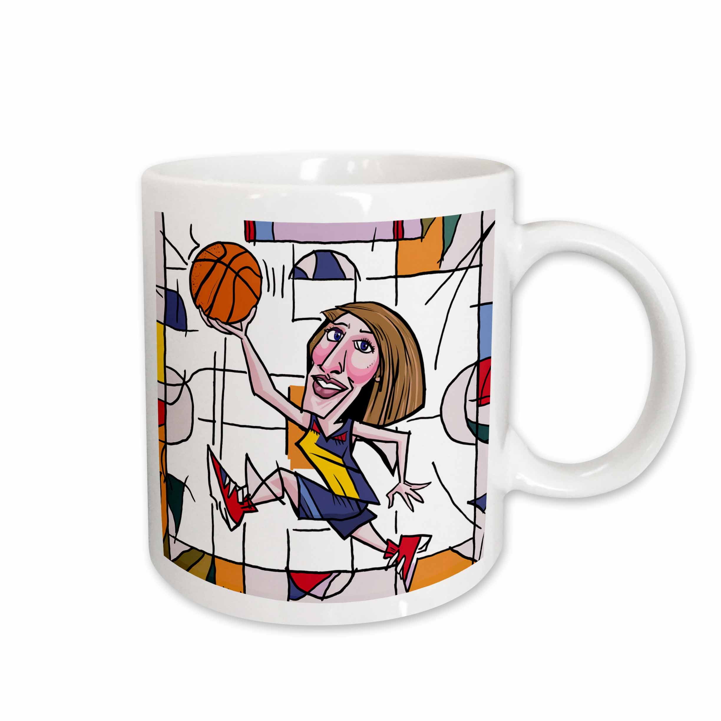 3drose, Funny Cool Cute Girl Basketball Player Shooting Layup Abstract ...