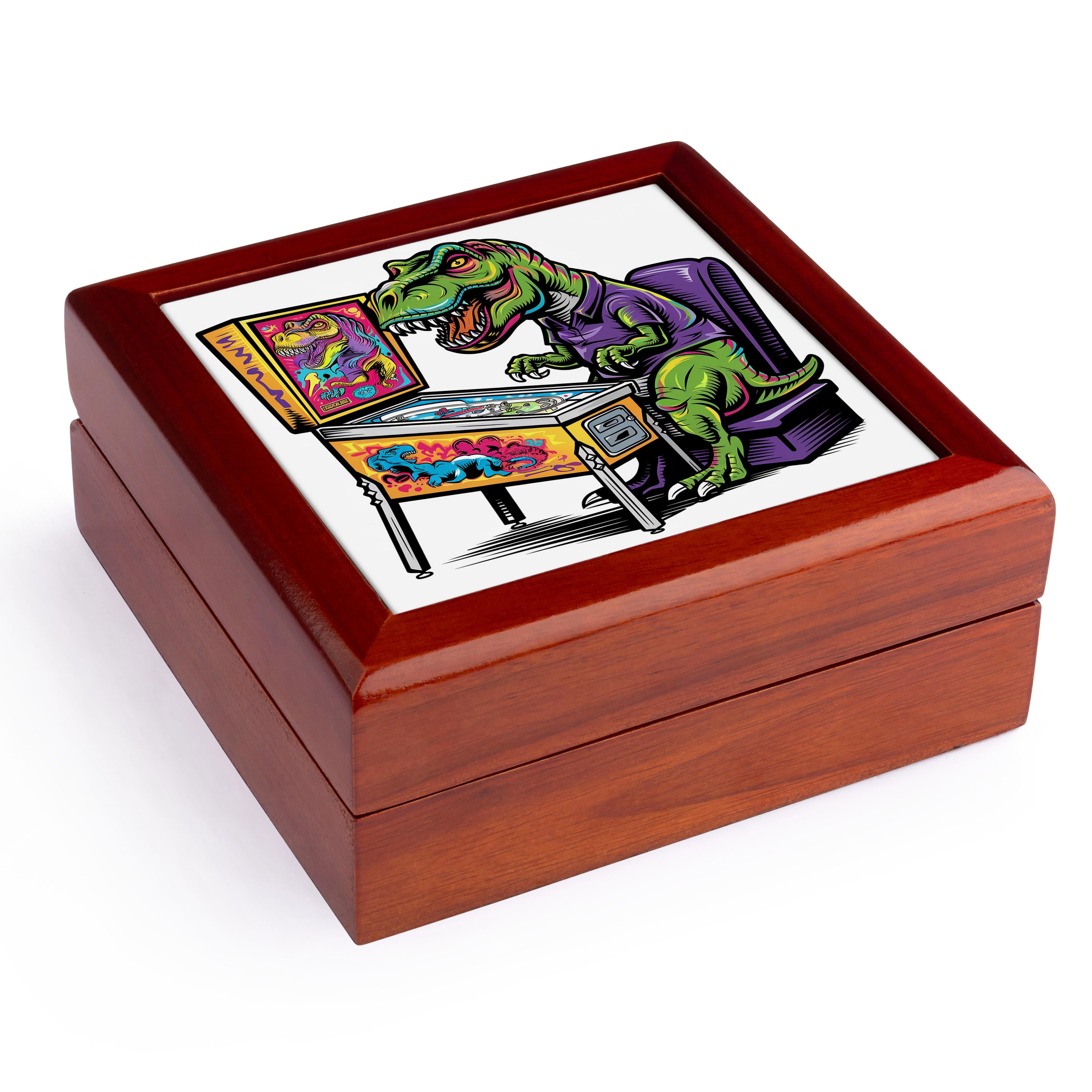 3dRose, Funny Cool T-rex Dinosaur Playing Pinball Machine Game Graffiti ...