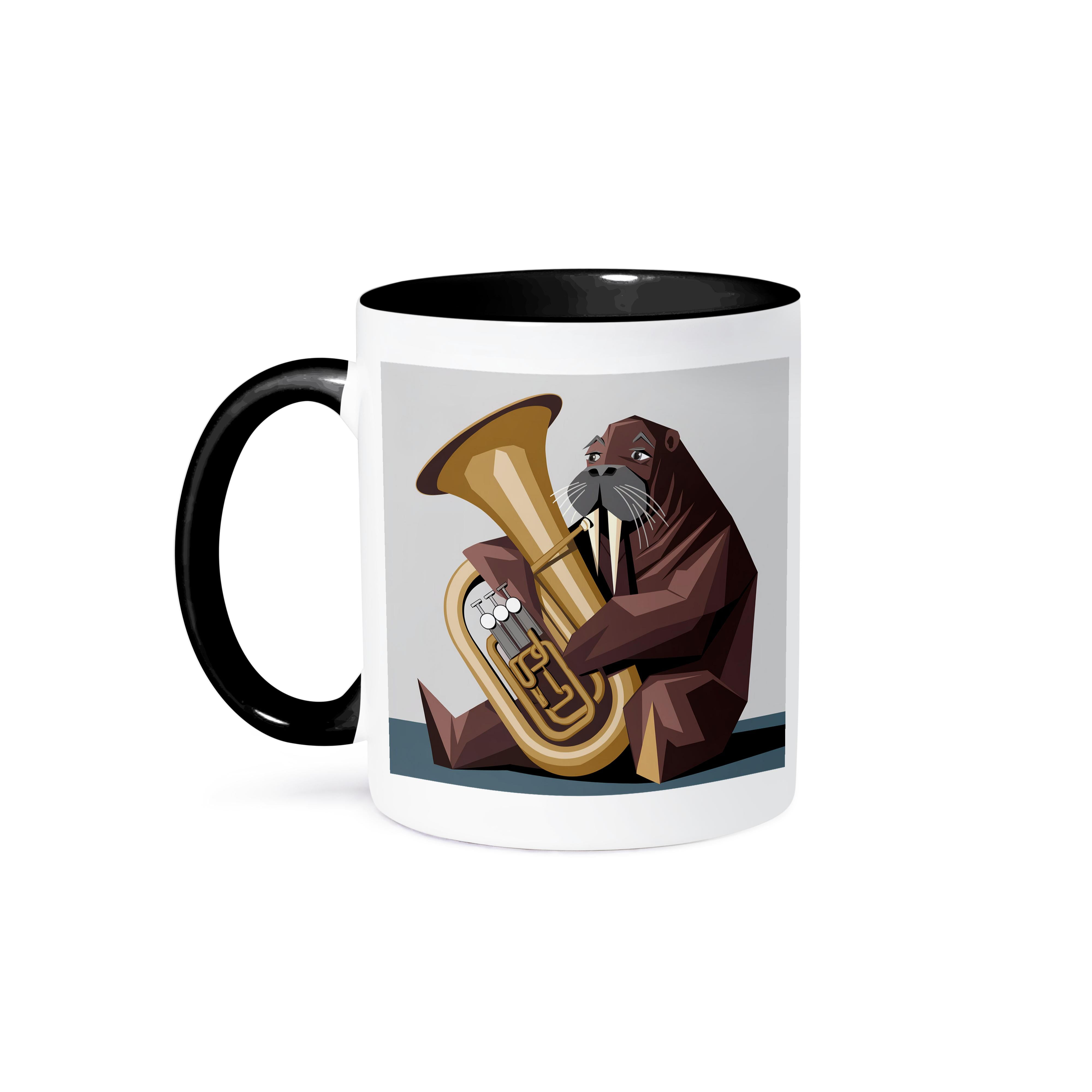 3dRose, Funny Cool Walrus Playing Tuba Music Abstract Cubism Beach ...