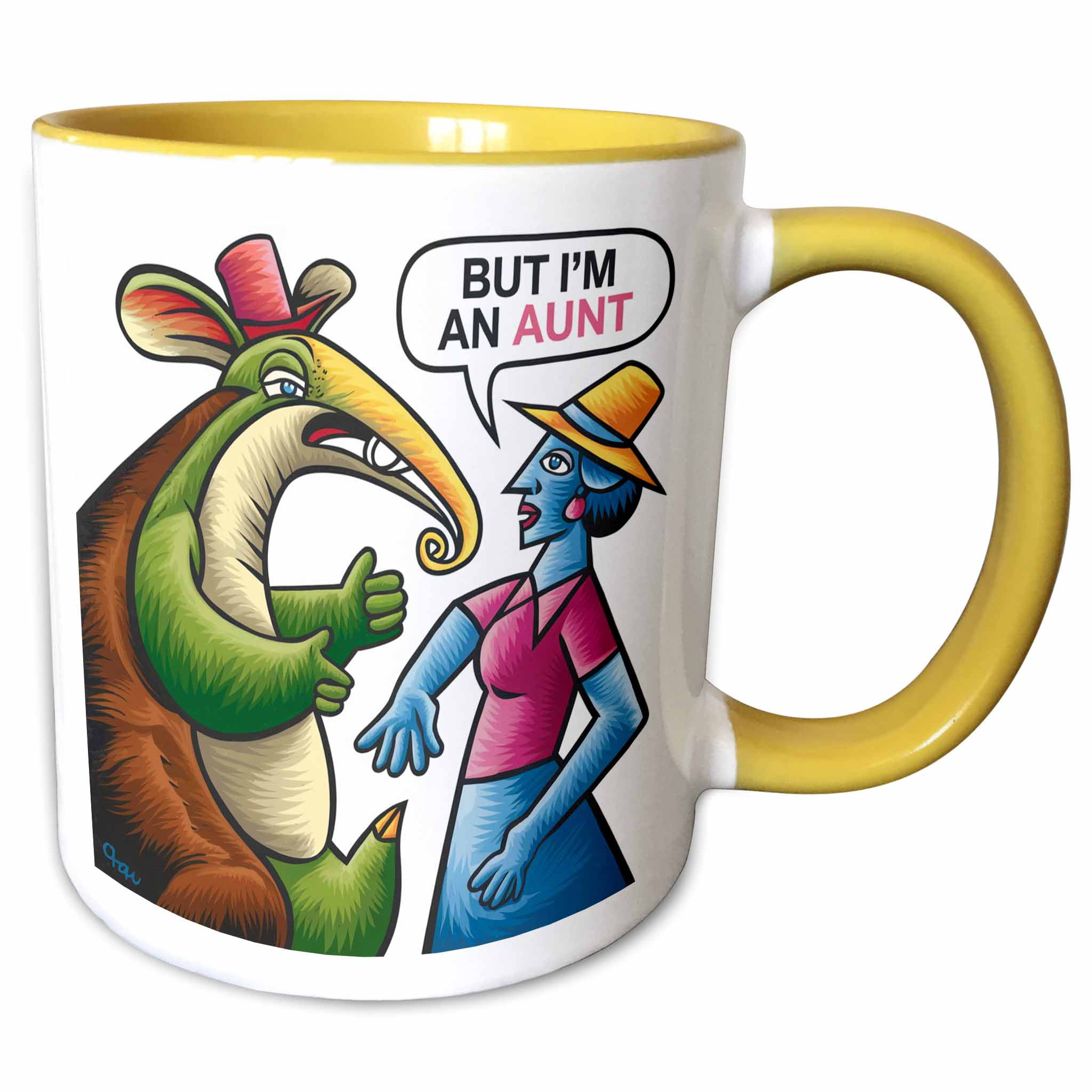 3drose, Funny Cute Anteater Confronting Aunt Not Ant Satire and Pun ...