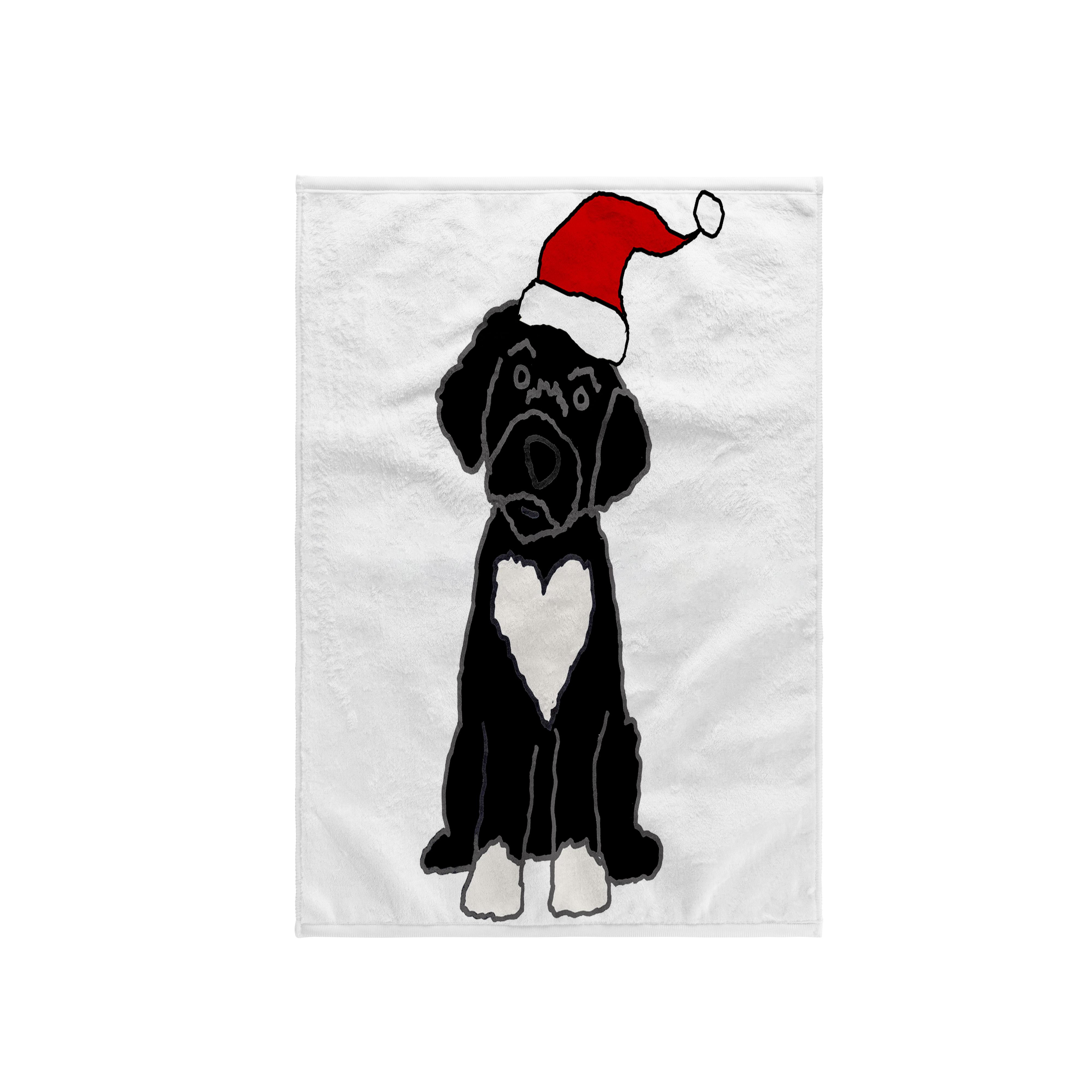 3dRose, Funny Cute Black Portuguese Water Dog in Santa Hat Christmas ...