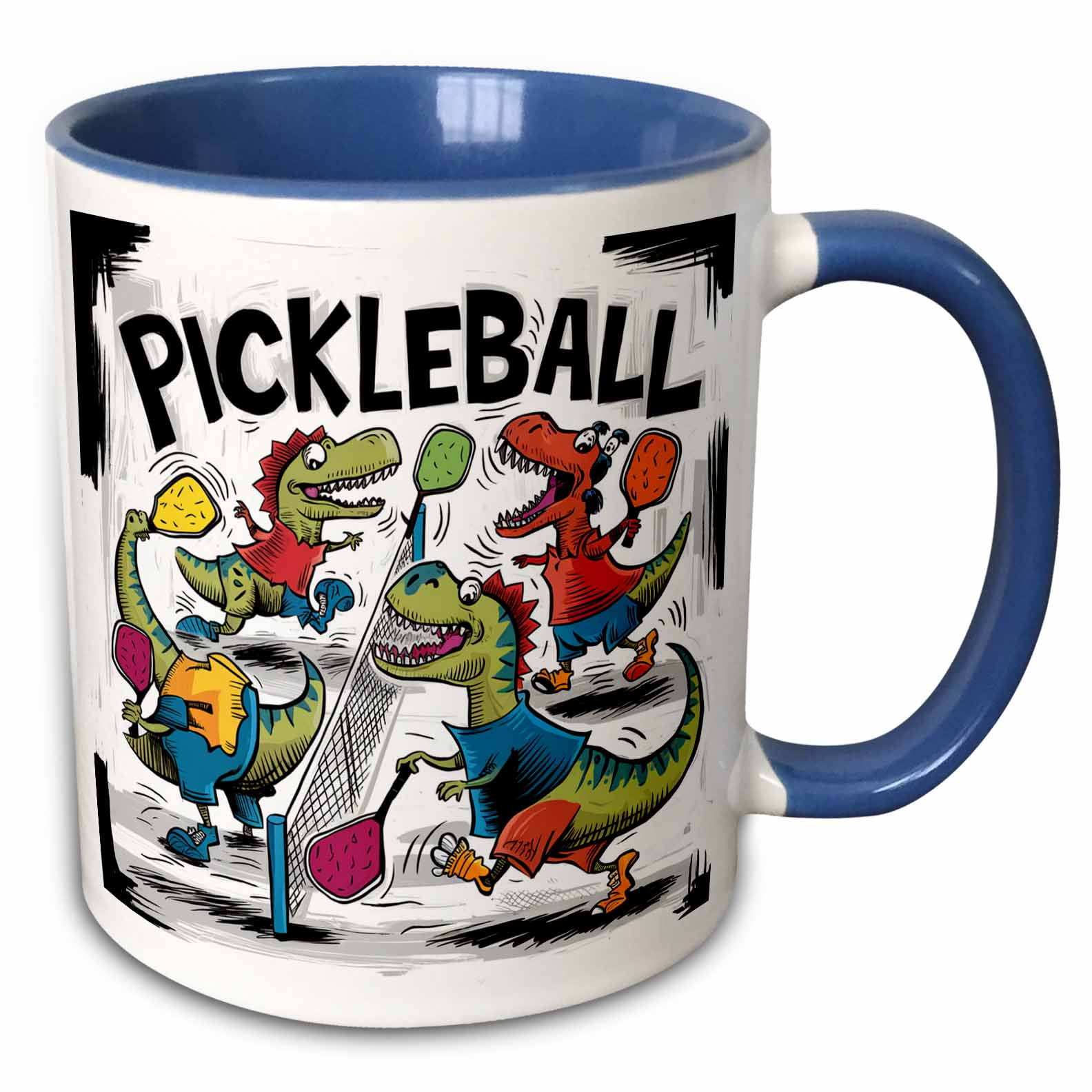 3drose, Funny Cute Cool Artistic T-rex Dinosaurs Playing Pickleball ...