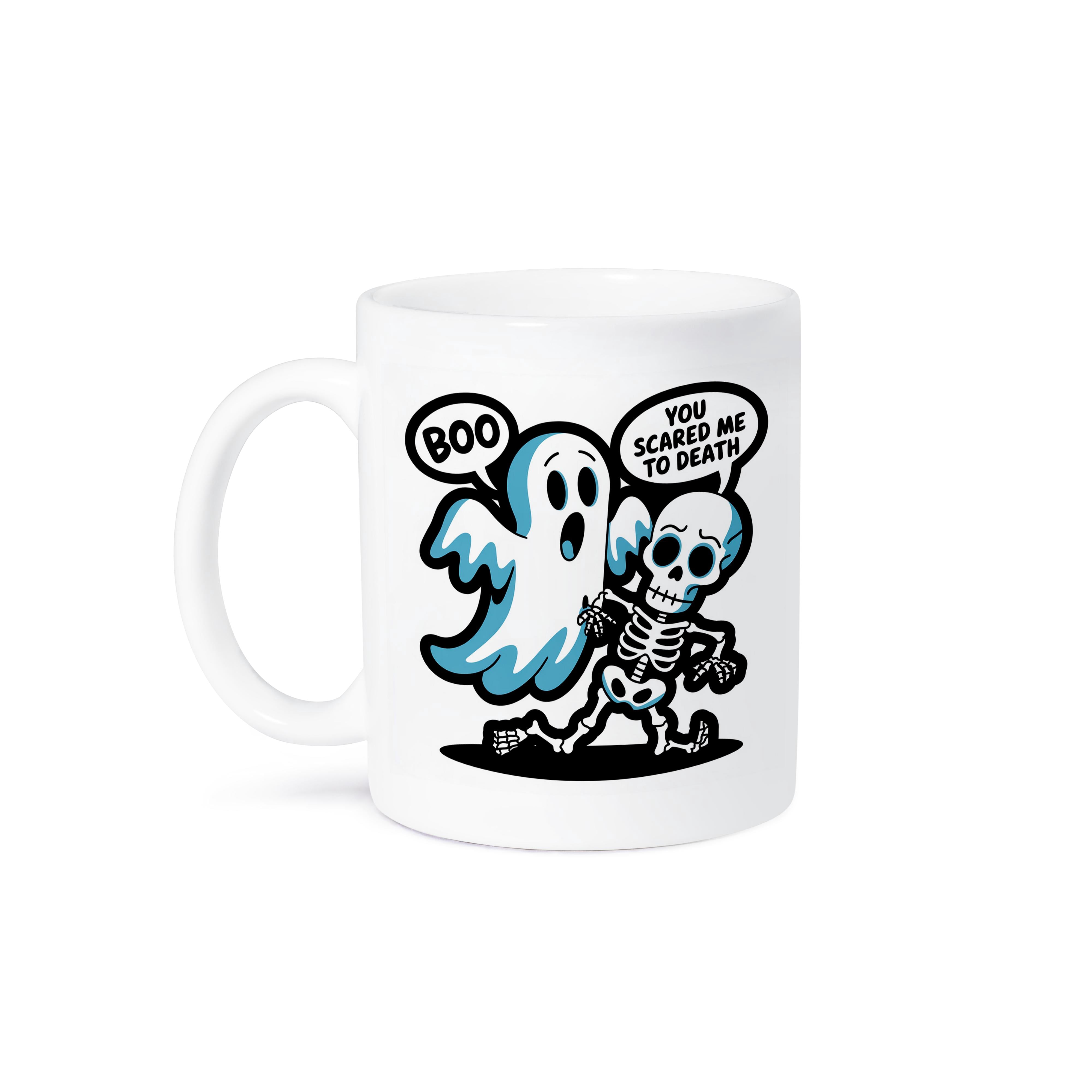 3dRose, Funny Cute Cool Ghost Scaring Skeleton to Death Satire ...