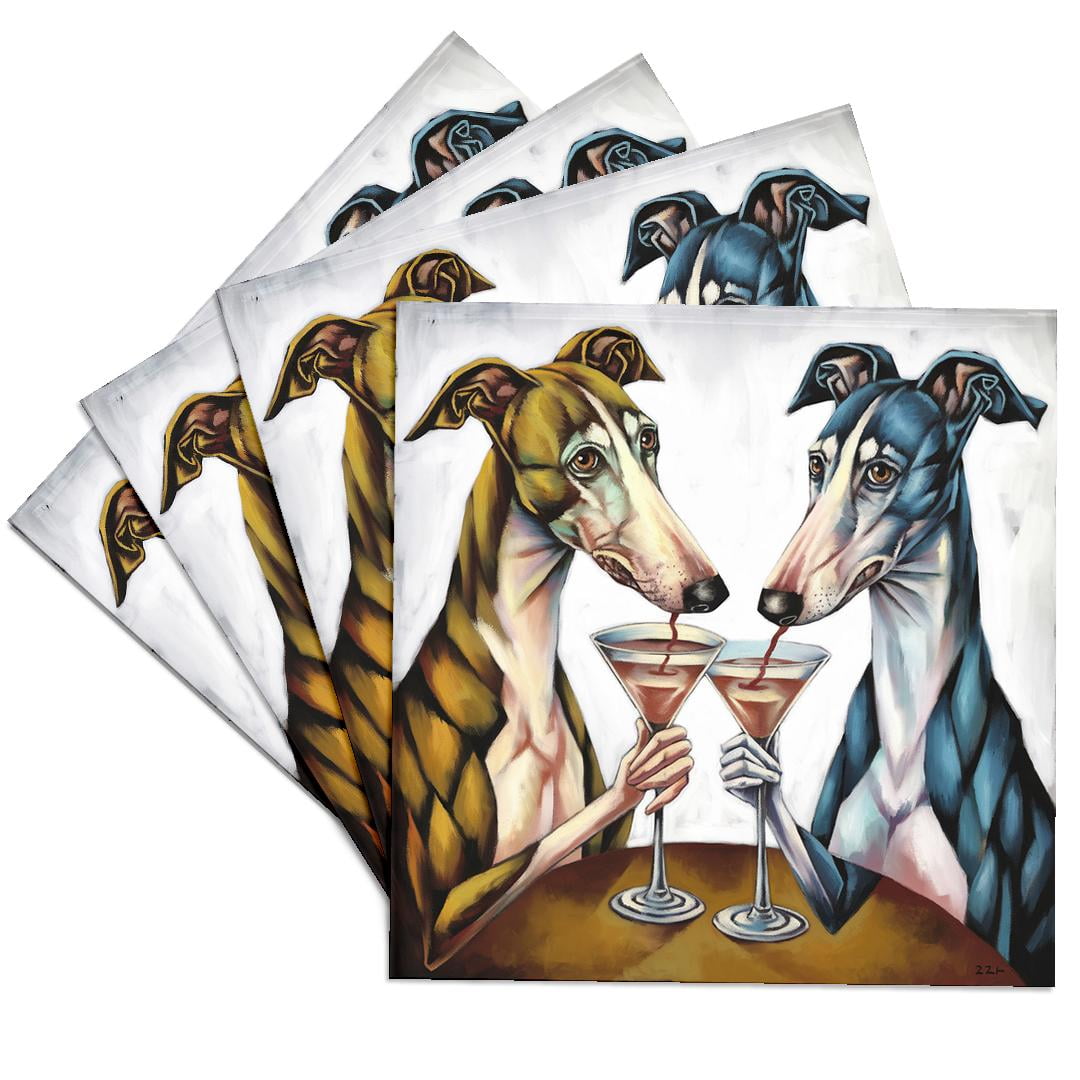 3drose, Funny Cute Cool Greyhound Dogs Drinking Martinis Pets Abstract ...