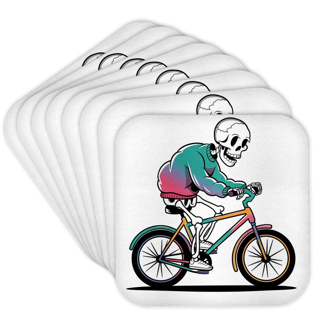 3dRose, Funny Cute Cool Skeleton Riding Bicycle Bike Abstract Halloween ...