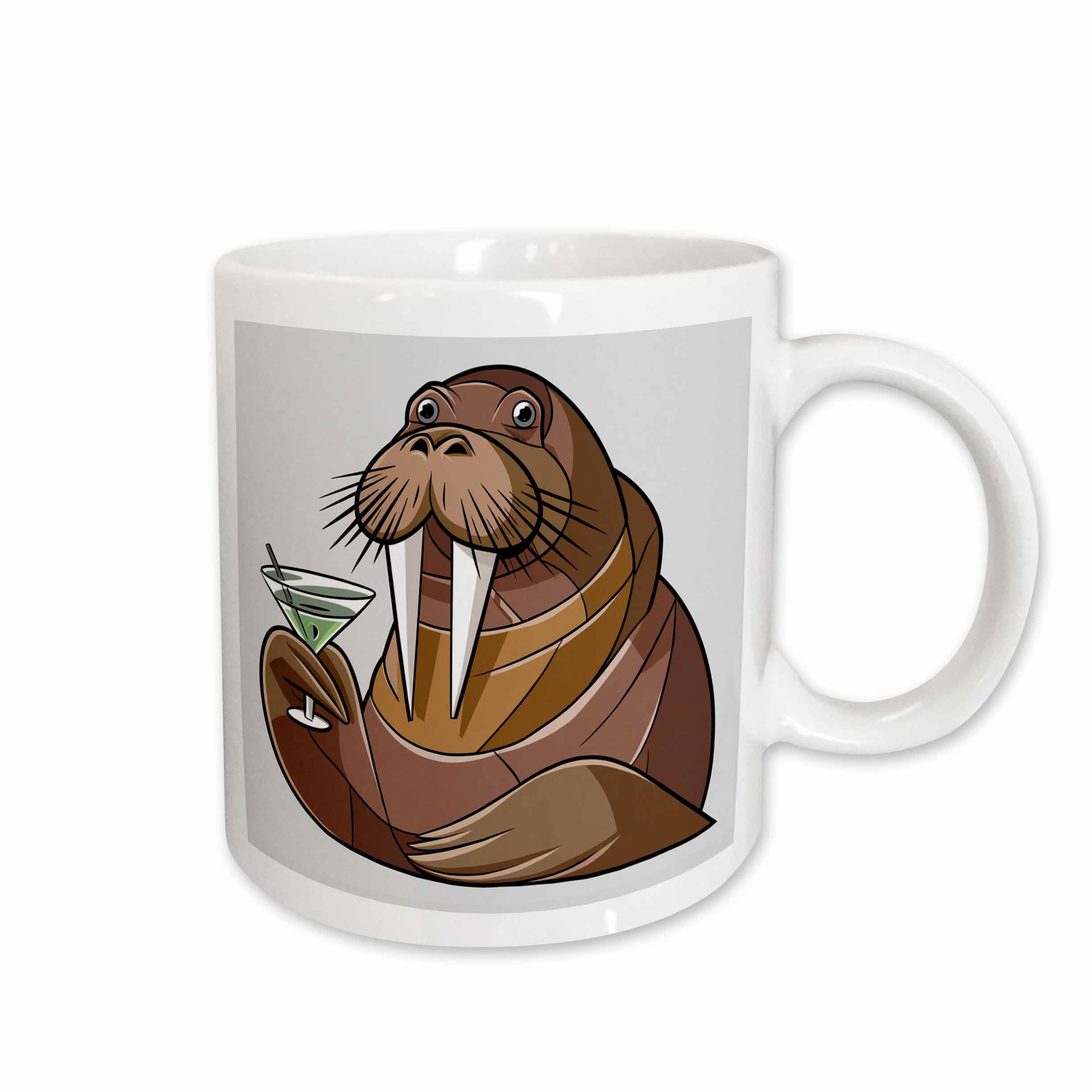3drose, Funny Cute Cool Walrus Drinking Martinis Beach Animal Abstract ...