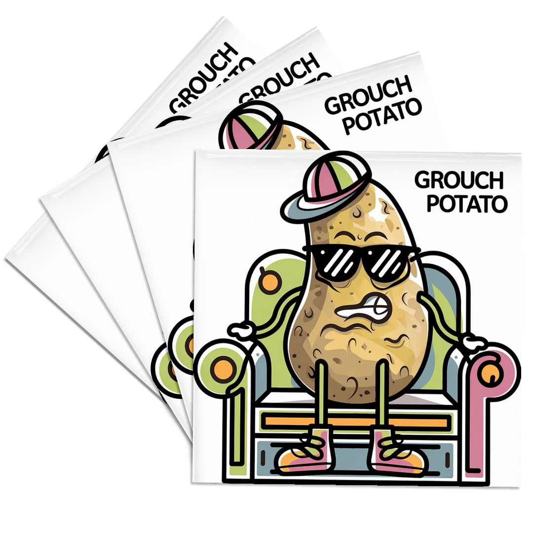 3drose, Funny Cute Grouch Potato Couch Potato Pun Satire Graffiti Art ...