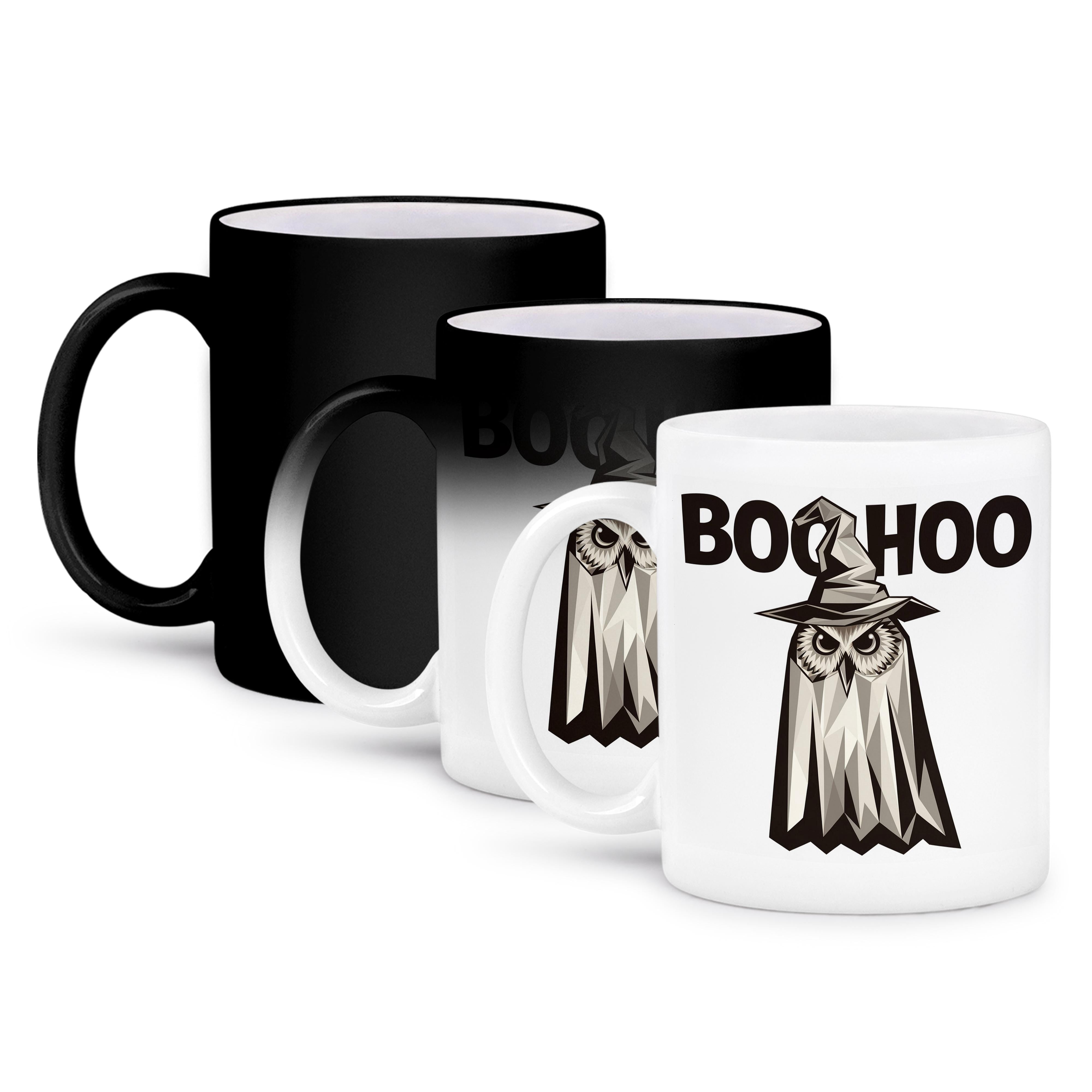 3dRose, Funny Cute Owl Ghost saying Boo Hoo Pun Halloween Satire Birds ...