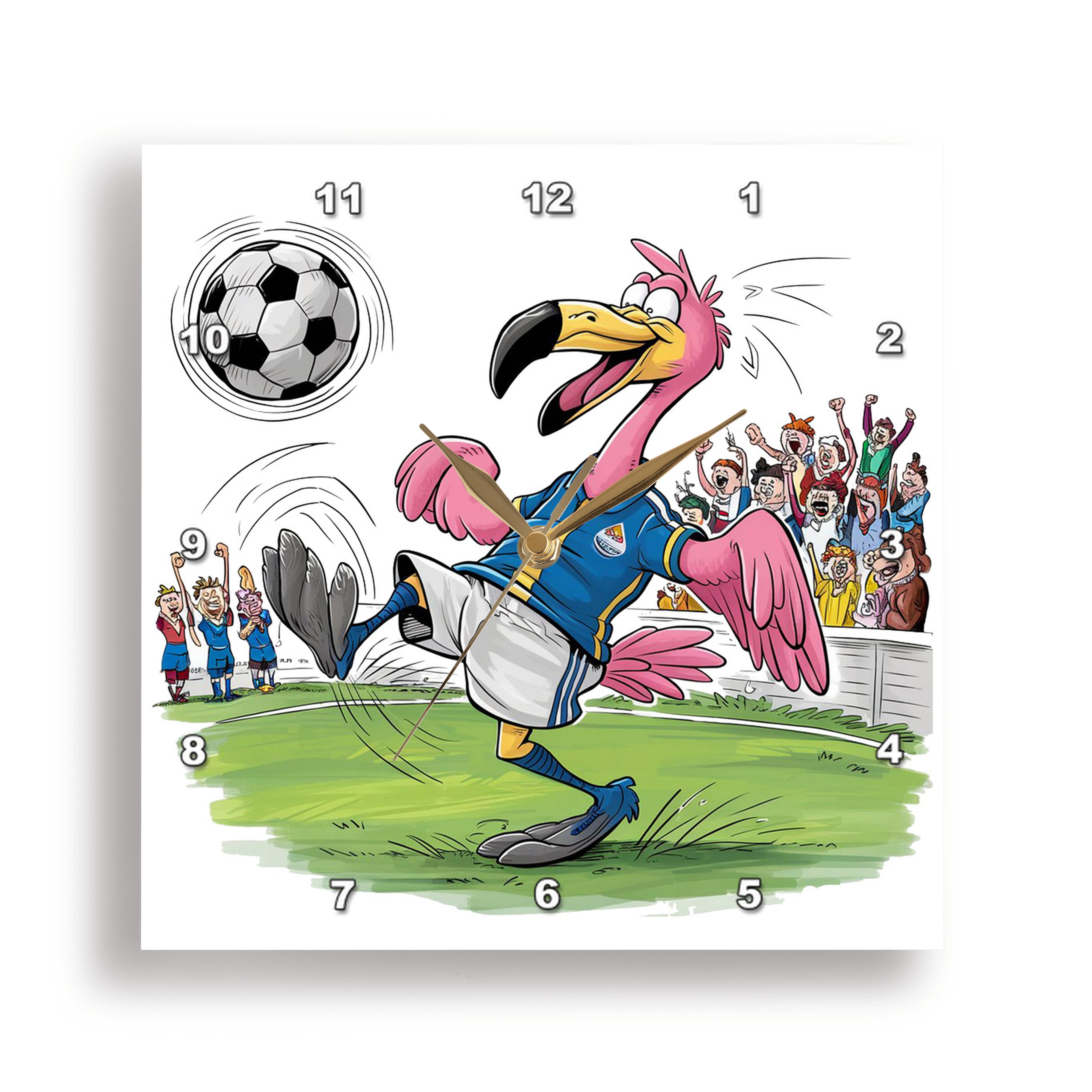 3dRose, Funny Cute Pink Flamingo Bird Playing Soccer at the Beach ...