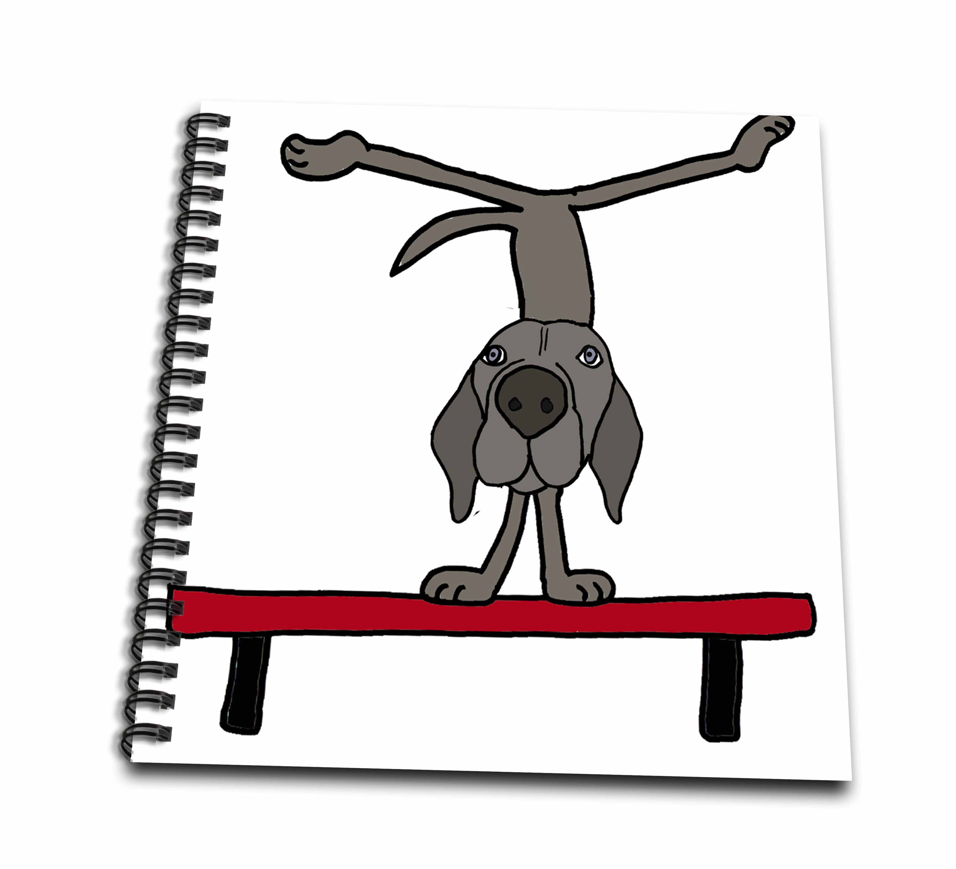 3dRose, Funny Cute Weimaraner Gymnast on Balance Beam Gymnastics, Mini ...