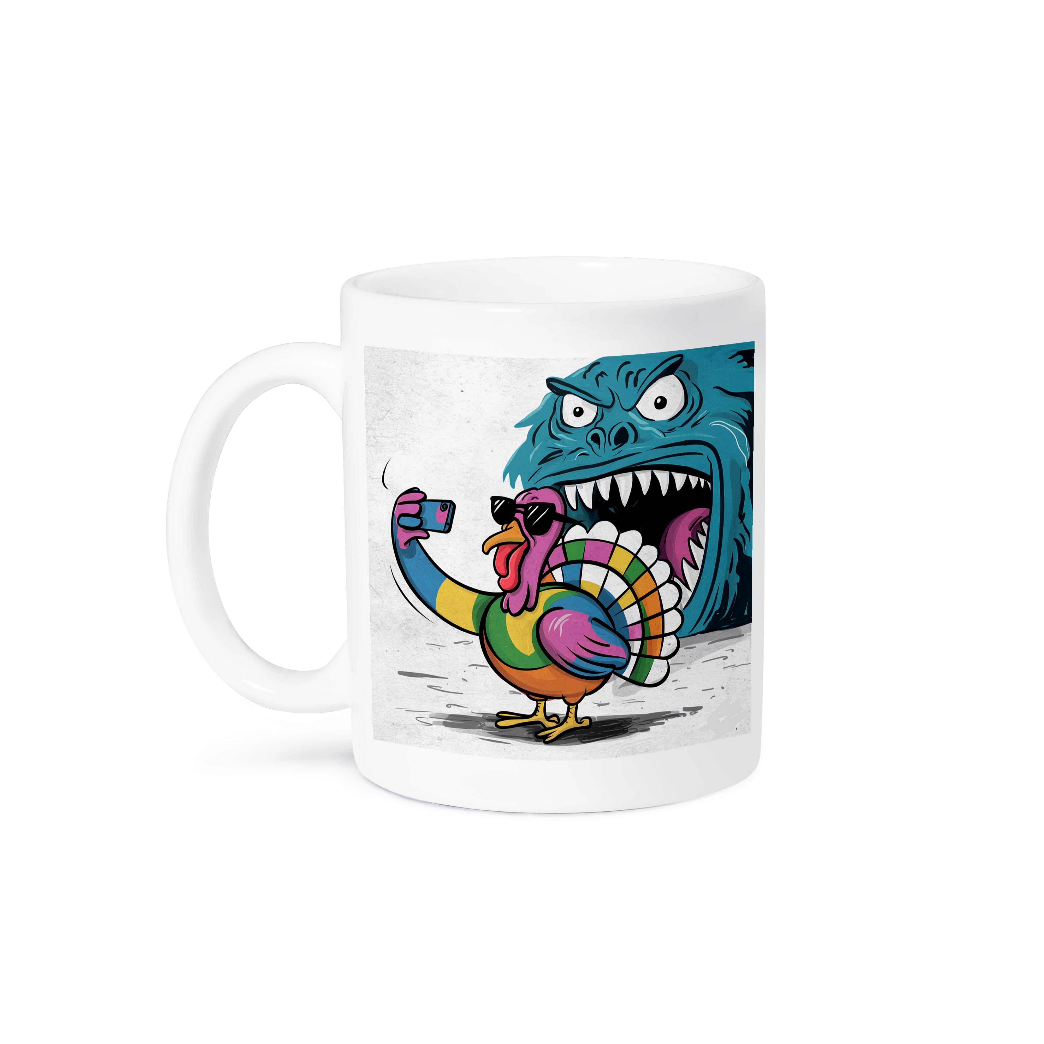 3dRose, Funny Foolish Turkey Tourist Taking Selfie with Angry Monster ...