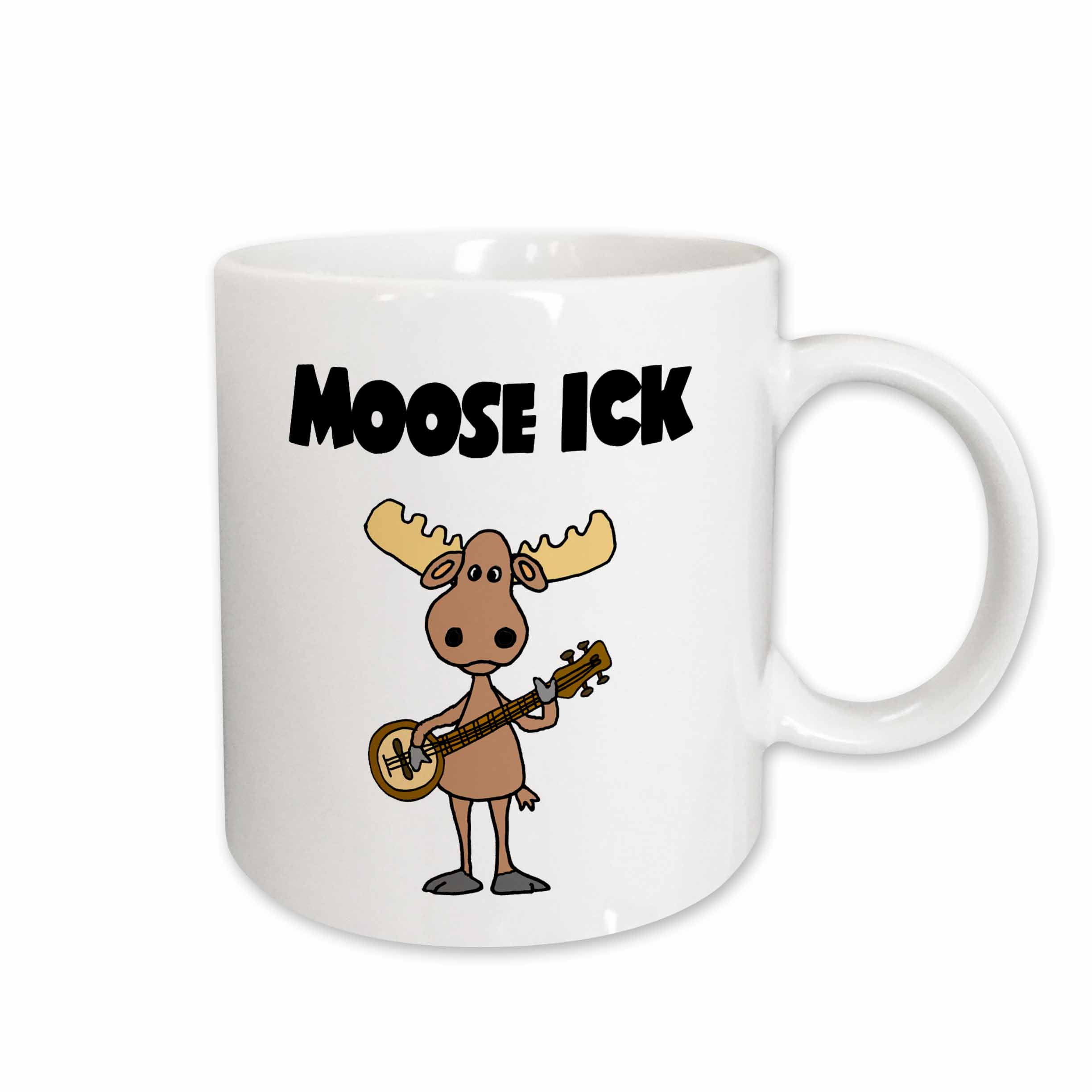 3drose, Funny Moose Playing Banjo Music Moose Ick Pun, 11oz Mug ...