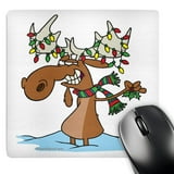 3dRose, Funny Silly Christmas Moose Cartoon, MousePad - Walmart.com