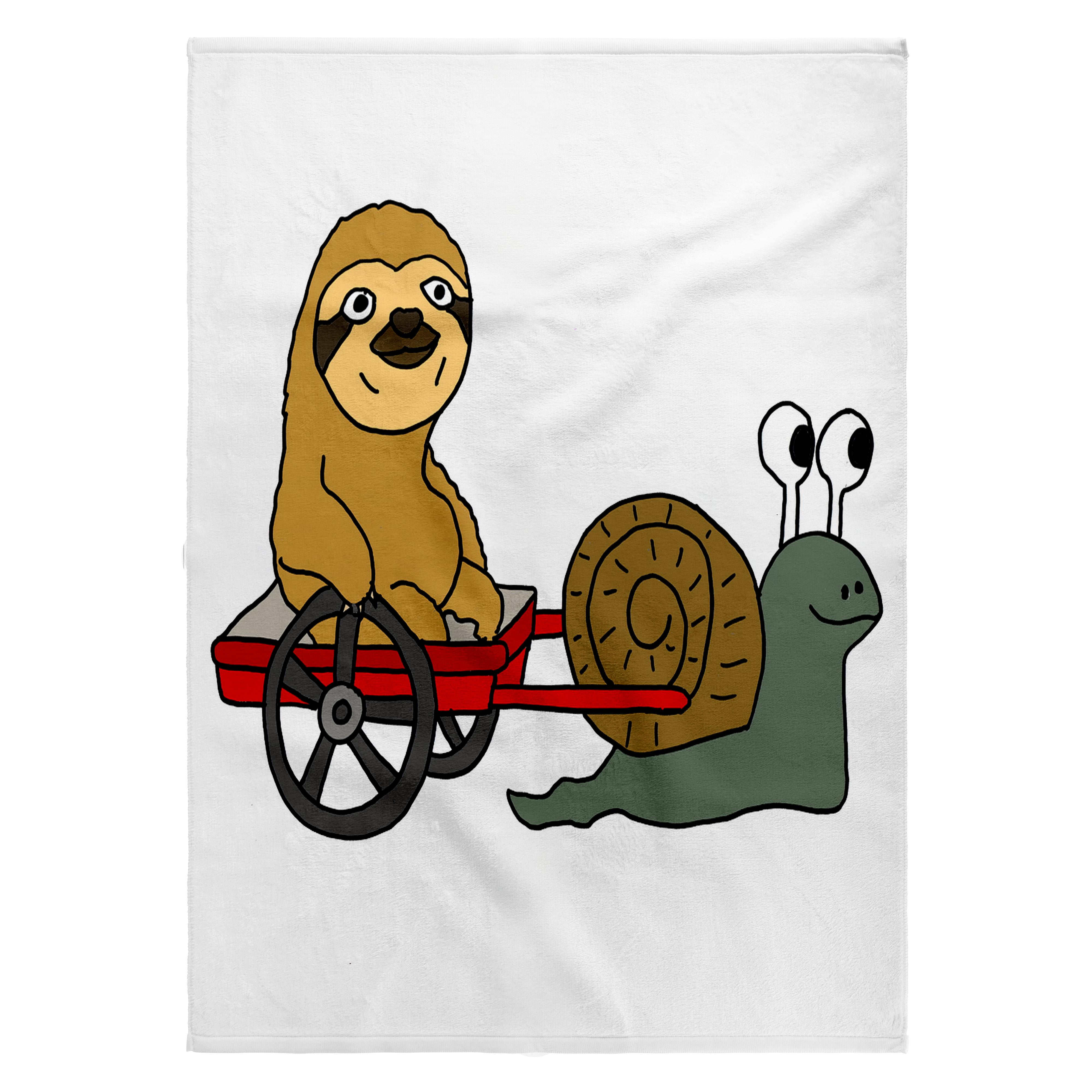 3dRose, Funny Sloth in Red Wagon Pulled by Snail, 22x30 Bath Hand Pool ...