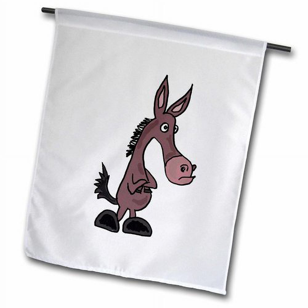 3dRose Funny Stubborn Mule Cartoon Polyester 1'6'' x 1' Garden Flag ...