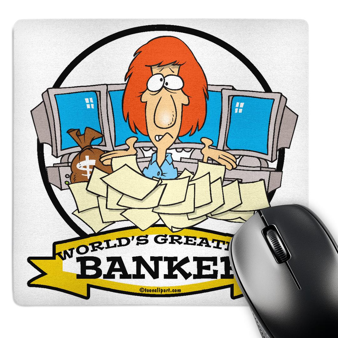 3dRose, Funny Worlds Greatest Banker Occupation Job Cartoon, Mouse Pad ...