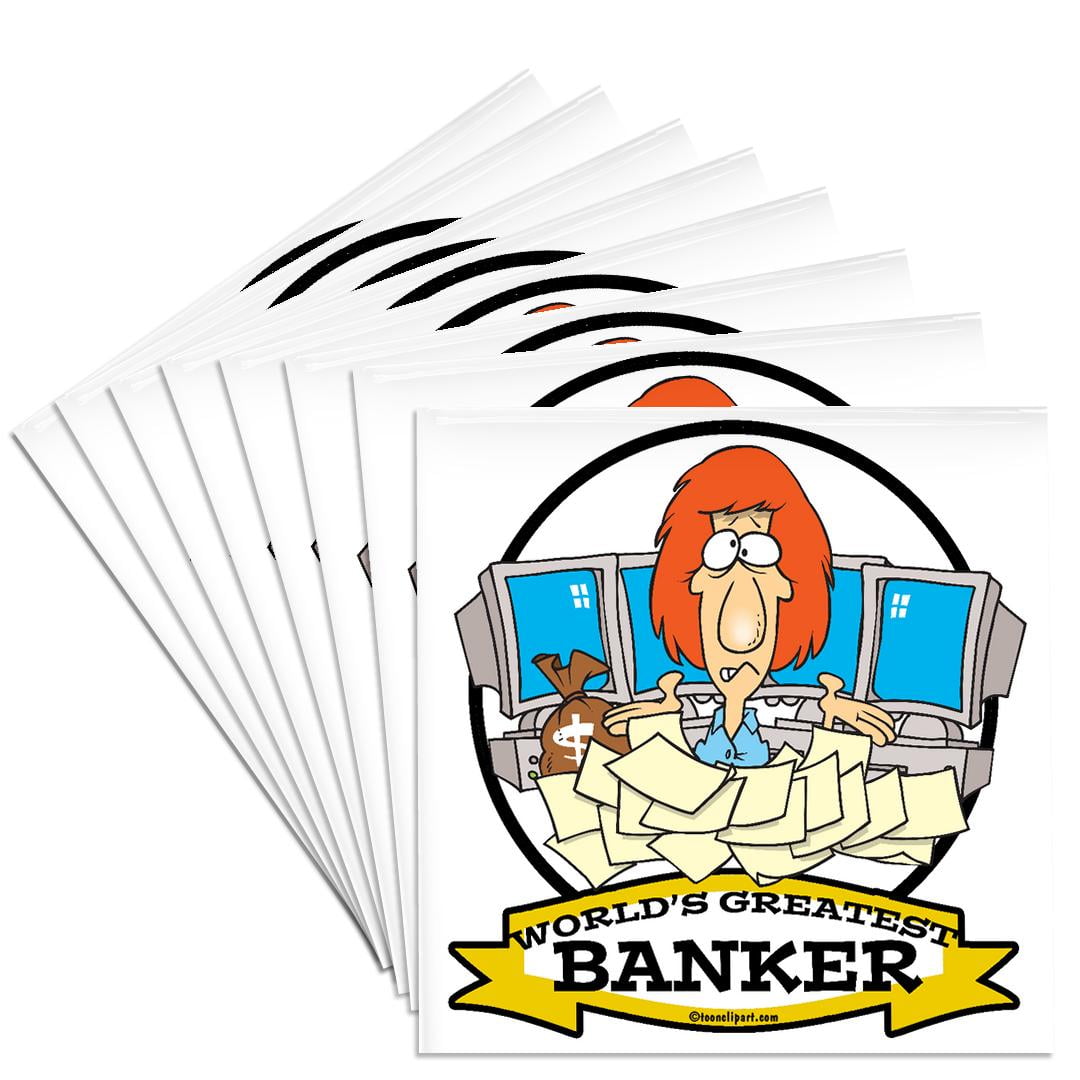 3drose, Funny Worlds Greatest Banker Occupation Job Cartoon, Set of 8 ...