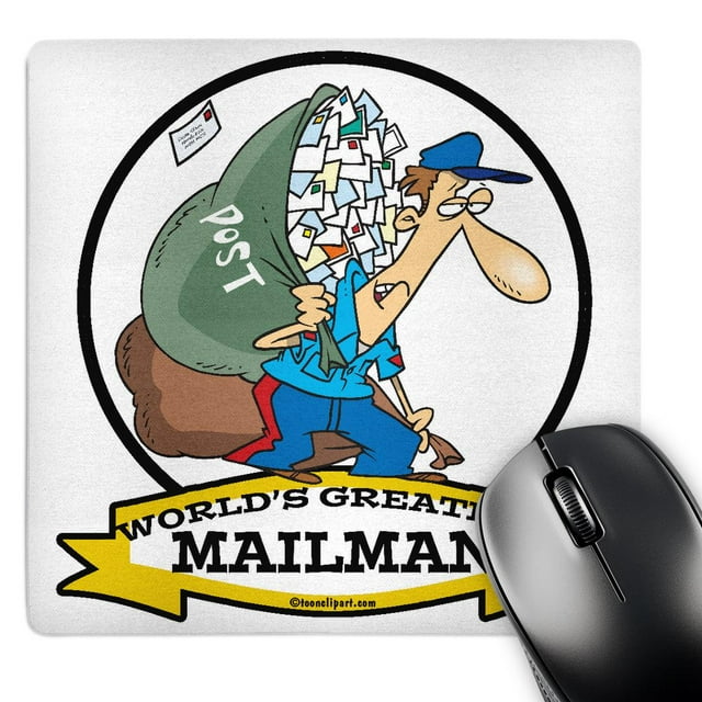 3dRose, Funny Worlds Greatest Mailman Occupation Job Cartoon, Mouse Pad ...