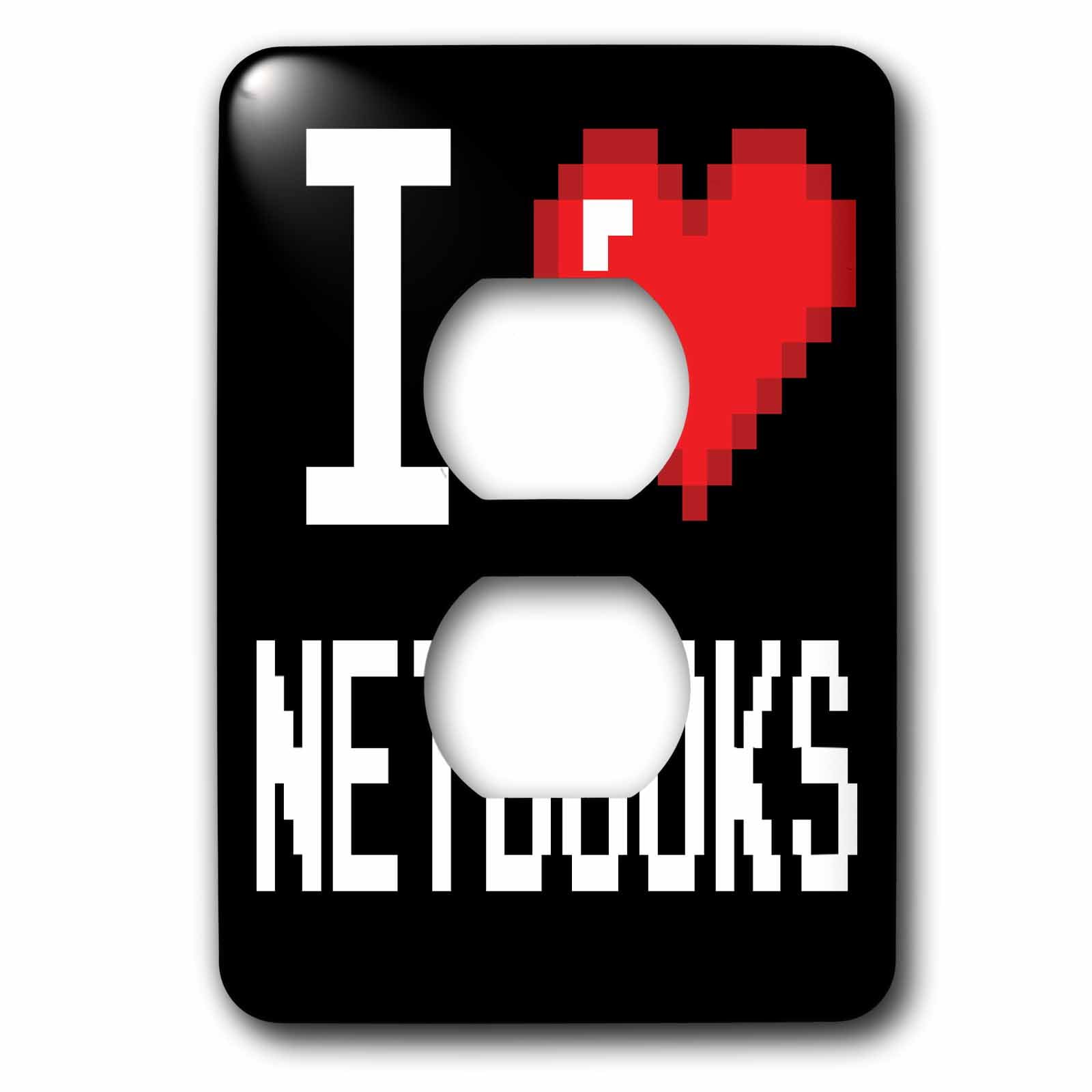 3dRose, Geeky Old School Pixelated Pixels 8-Bit I Heart I Love Netbooks ...