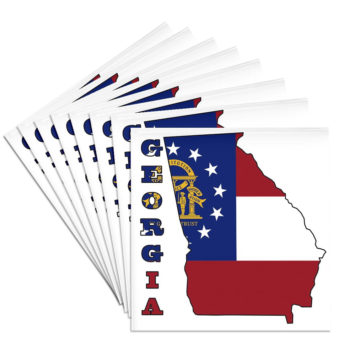 3dRose, Georgia state flag in the outline map and letters of Georgia ...