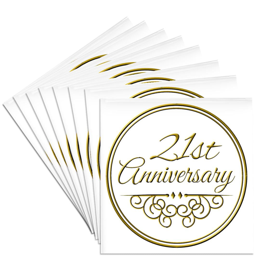 3drose, Gift for 21st Anniversary - Gold Text for Celebrating Wedding ...