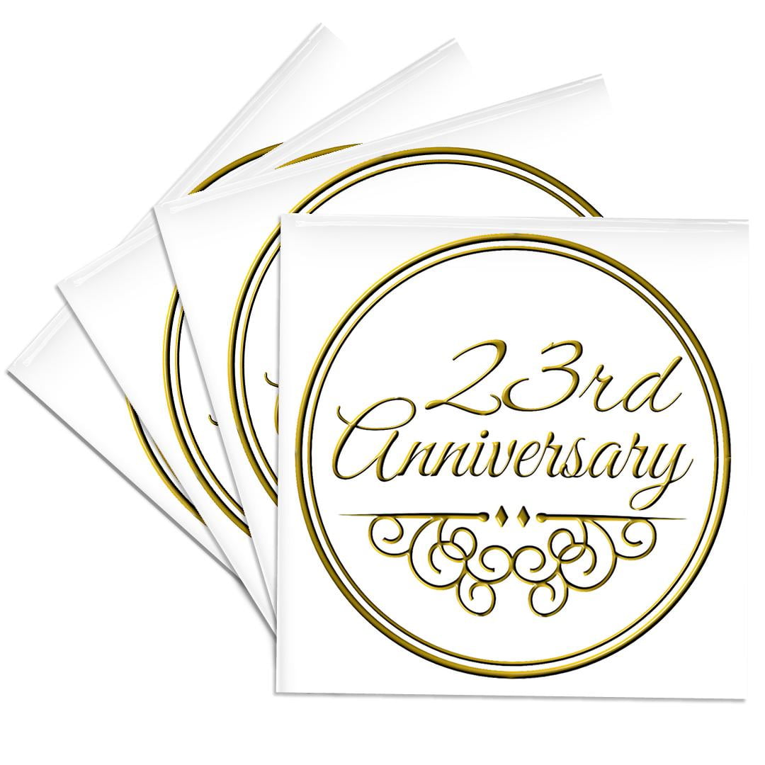 3drose, Gift for 23rd Anniversary - Gold Text for Celebrating Wedding ...