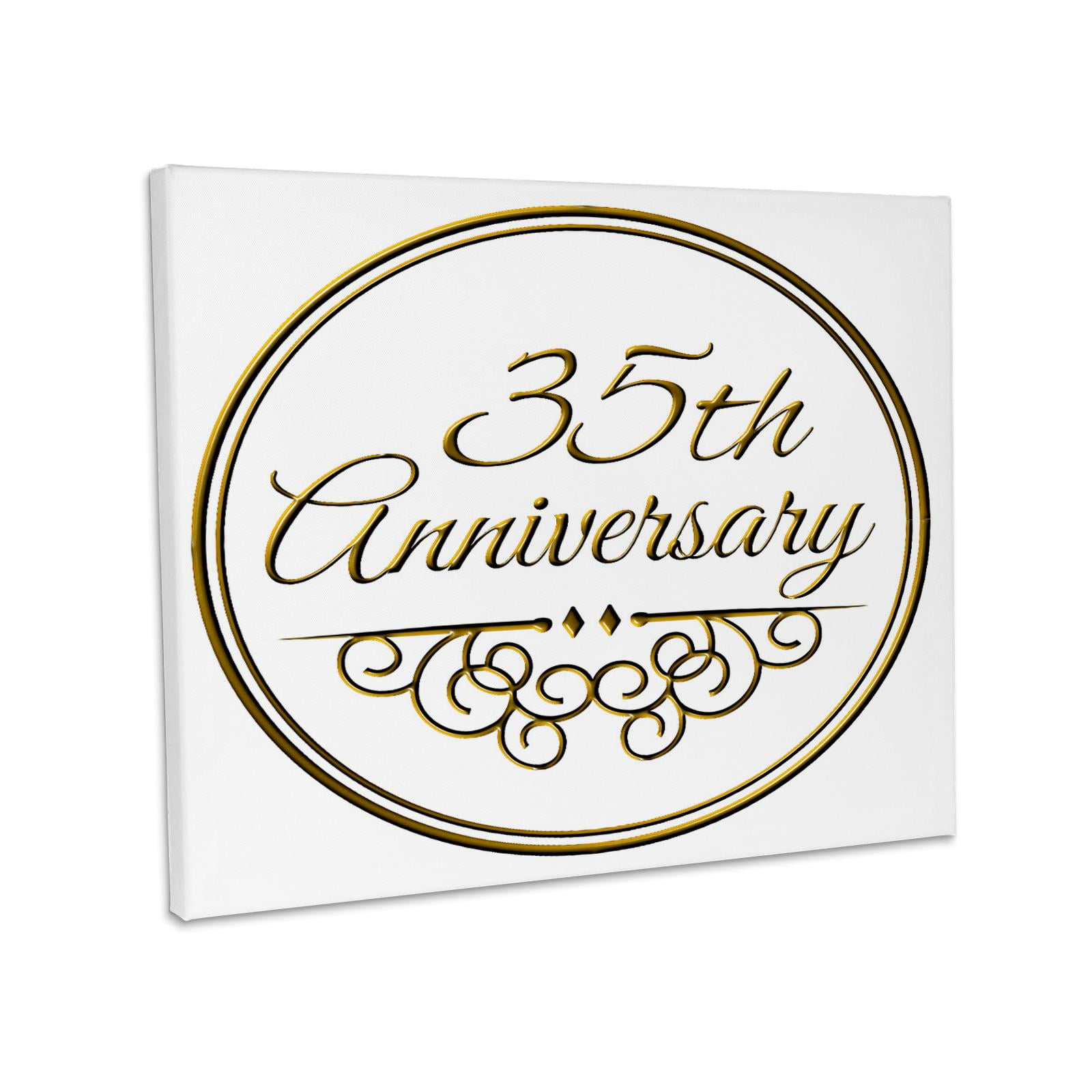 3dRose, Gift For 35th Anniversary - Gold Text For Celebrating Wedding ...