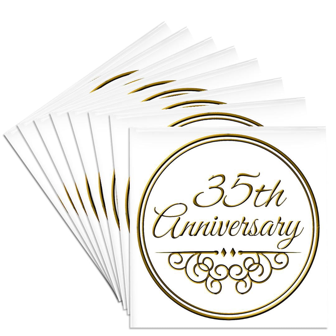 3dRose, Gift For 35th Anniversary - Gold Text For Celebrating Wedding ...
