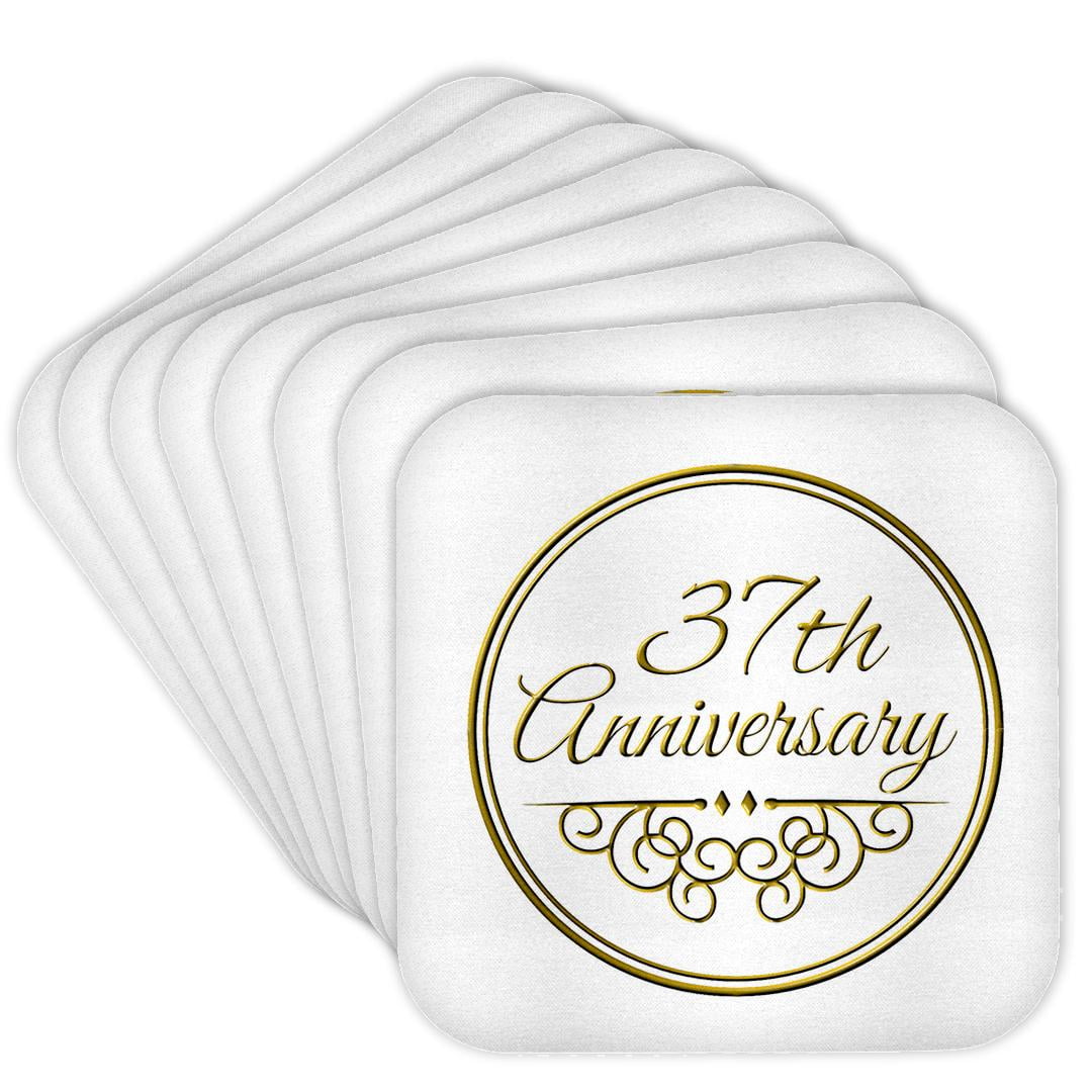 3dRose, Gift For 37th Anniversary - Gold Text For Celebrating Wedding ...
