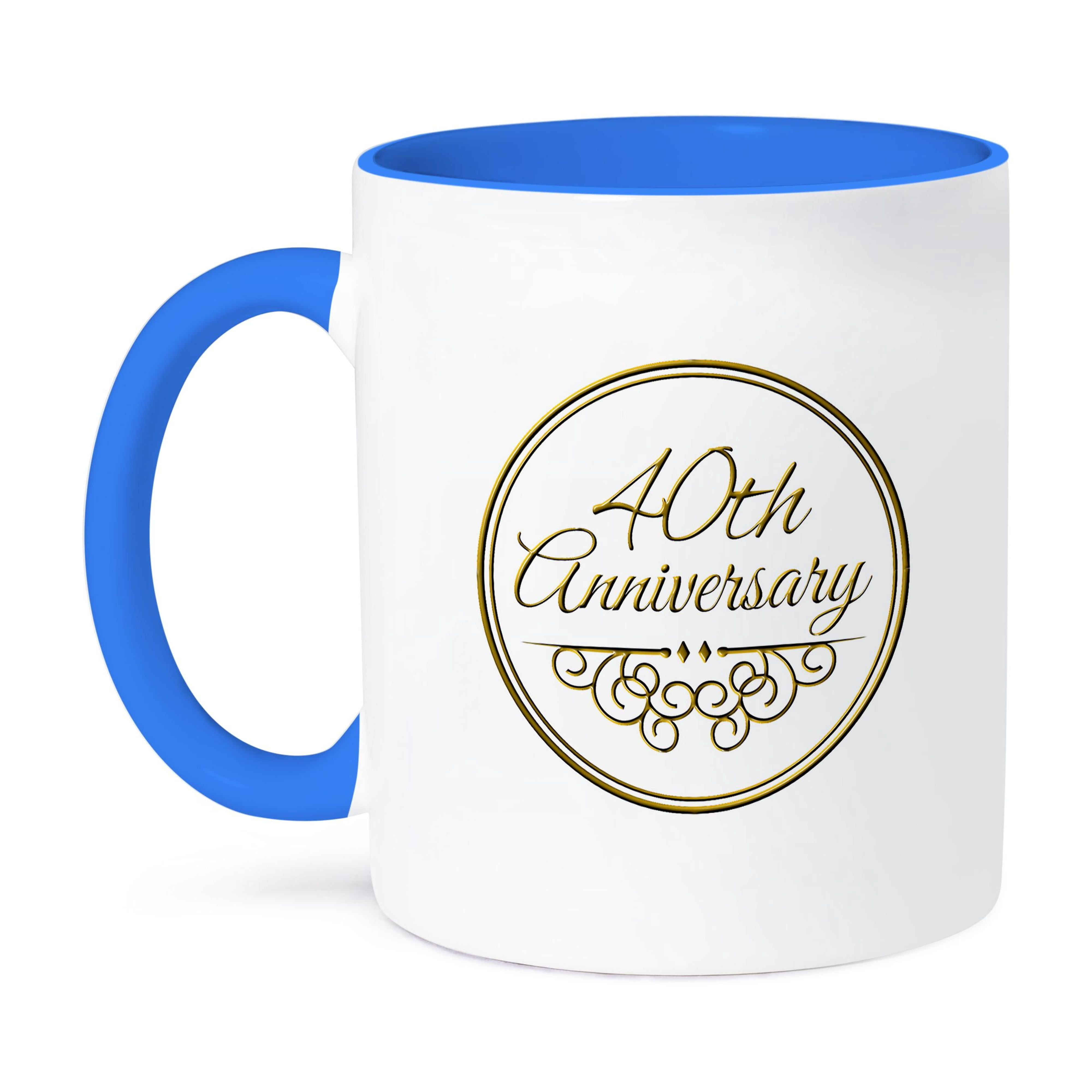 3dRose, Gift For 40th Anniversary - Gold Text For Celebrating Wedding ...