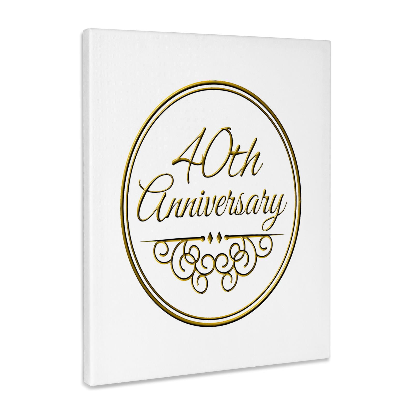 3dRose, Gift For 40th Anniversary - Gold Text For Celebrating Wedding ...