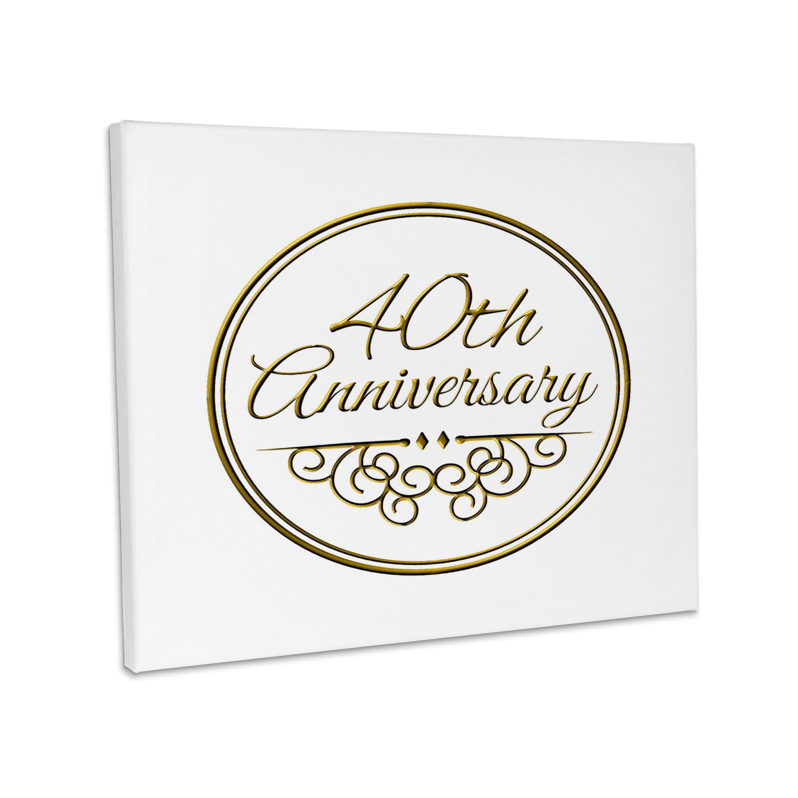 3dRose, Gift For 40th Anniversary - Gold Text For Celebrating Wedding ...