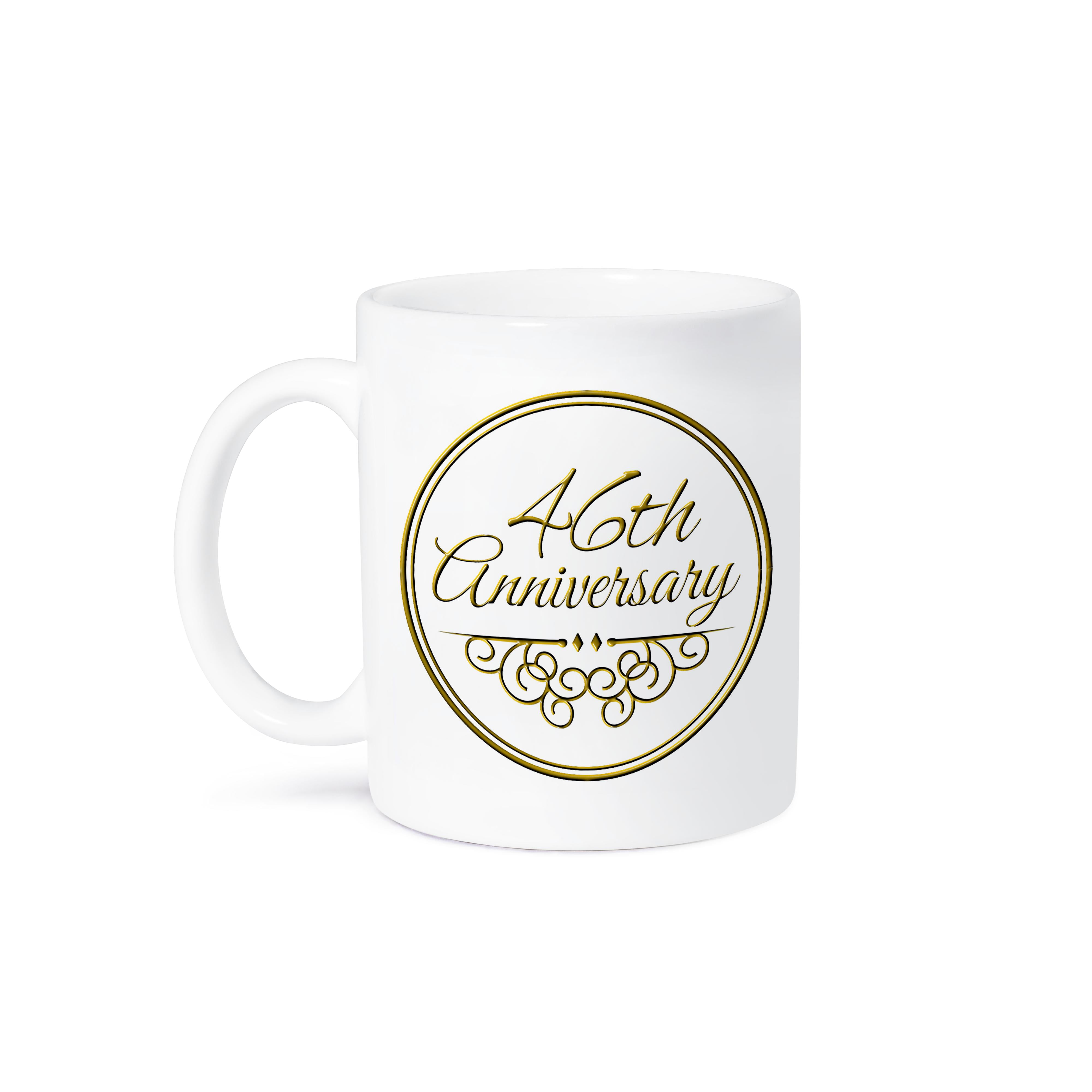 3dRose, Gift For 46th Anniversary - Gold Text For Celebrating Wedding ...