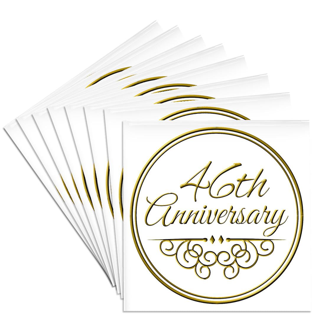 3dRose, Gift For 46th Anniversary - Gold Text For Celebrating Wedding ...