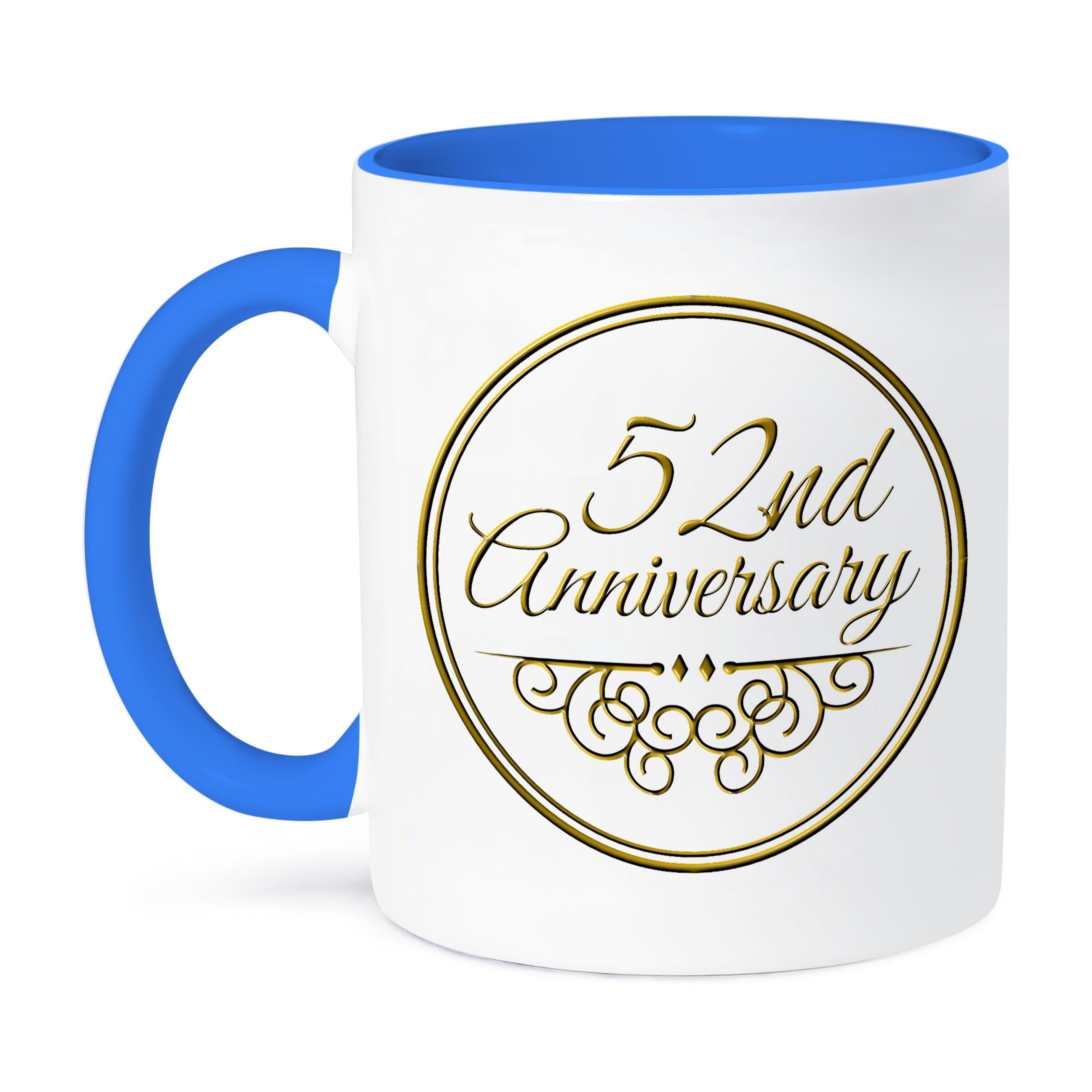 3dRose, Gift For 52nd Anniversary - Gold Text For Celebrating Wedding ...