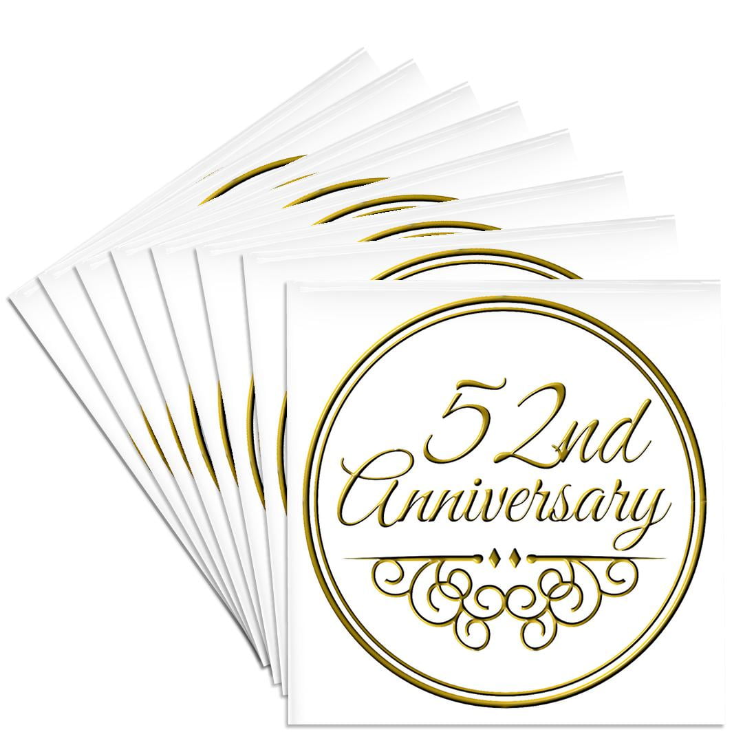 3dRose, Gift For 52nd Anniversary - Gold Text For Celebrating Wedding ...