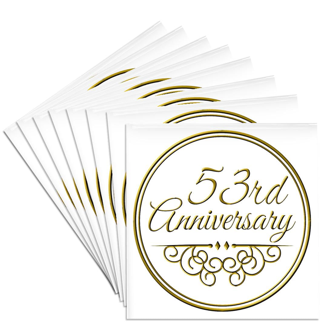 3dRose, Gift For 53rd Anniversary - Gold Text For Celebrating Wedding ...