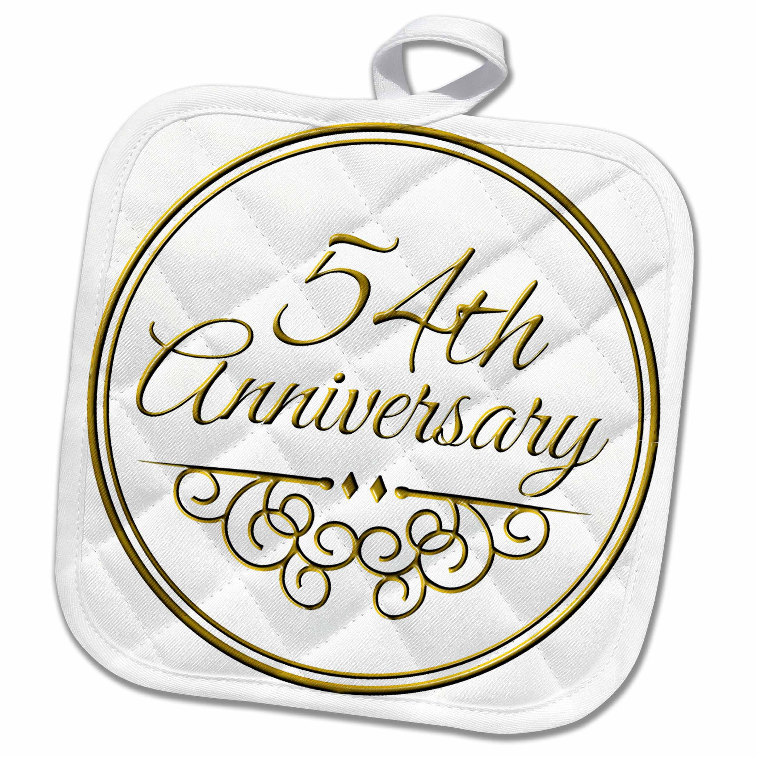 3dRose, Gift For 54th Anniversary - Gold Text For Celebrating Wedding ...