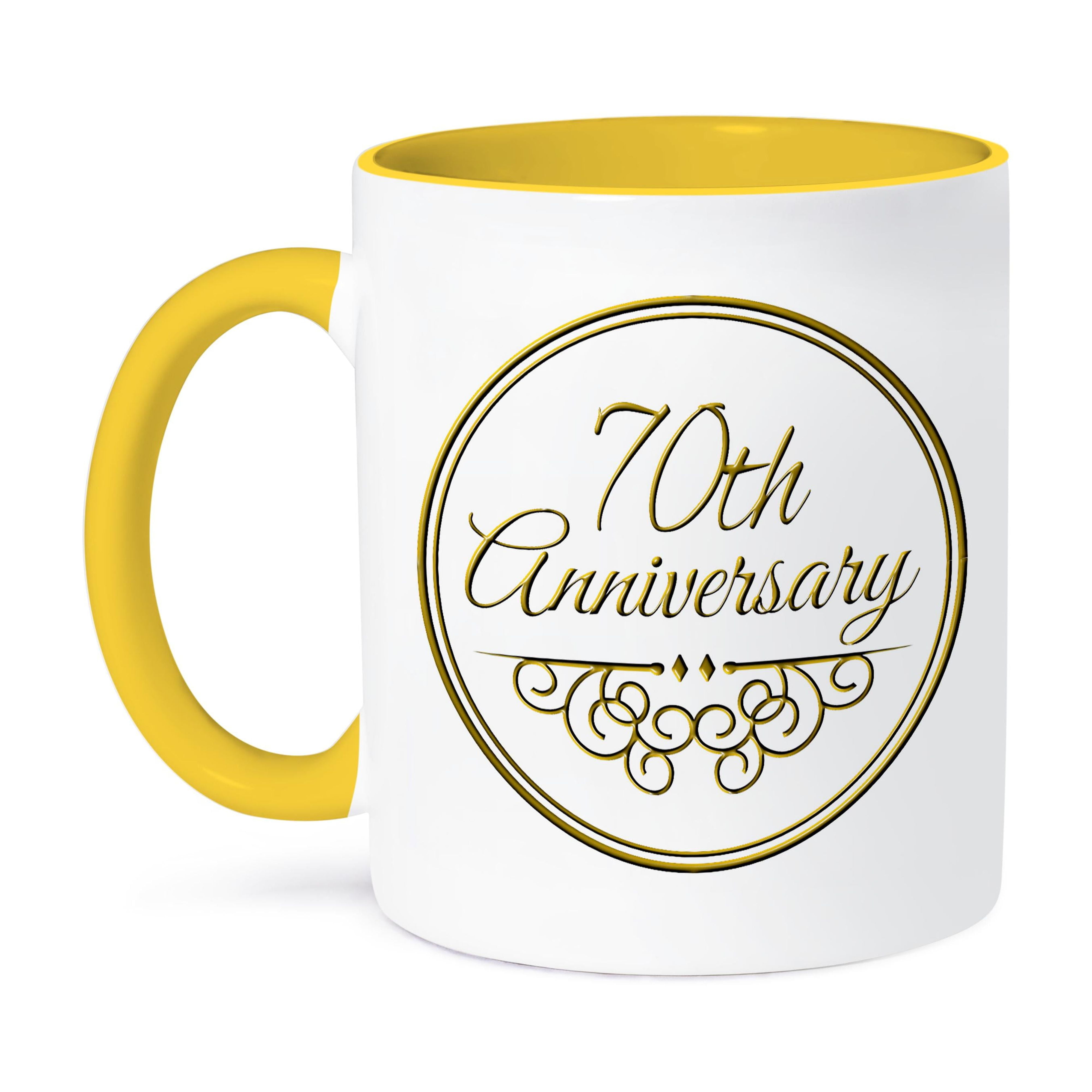 3dRose, Gift For 70th Anniversary - Gold Text For Celebrating Wedding ...