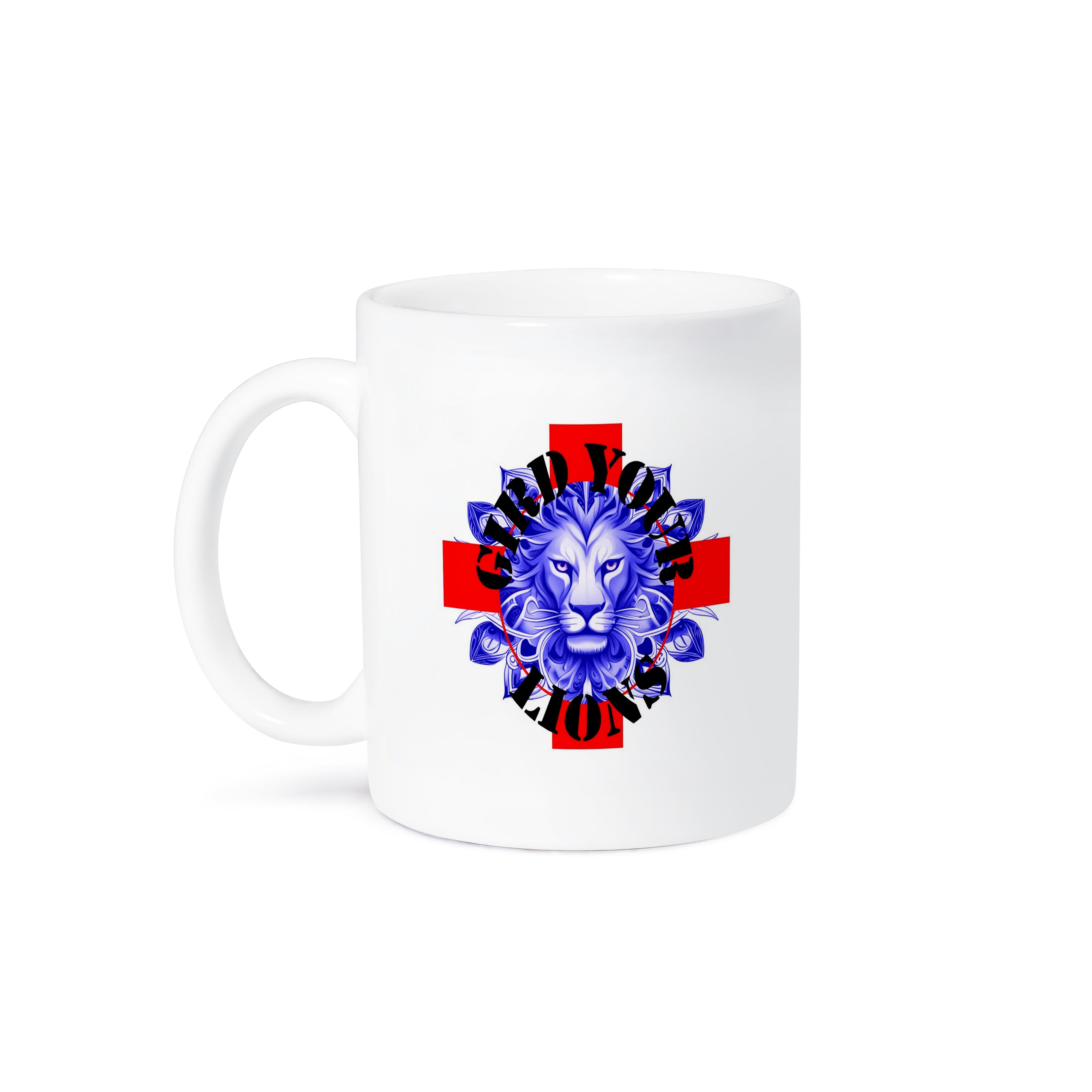 3dRose, Gird Your Lions England Coach Fun Idiom Blue Lion, 15oz Mug ...
